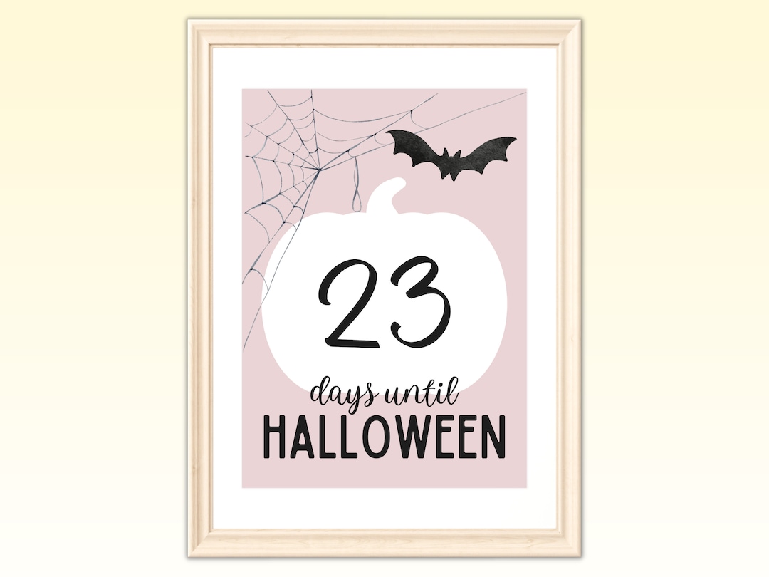 Halloween Countdown Printable, Days Until Halloween Sign, DIY Framed ...