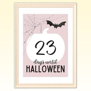 Halloween Countdown Printable, Days Until Halloween Sign, DIY Framed ...