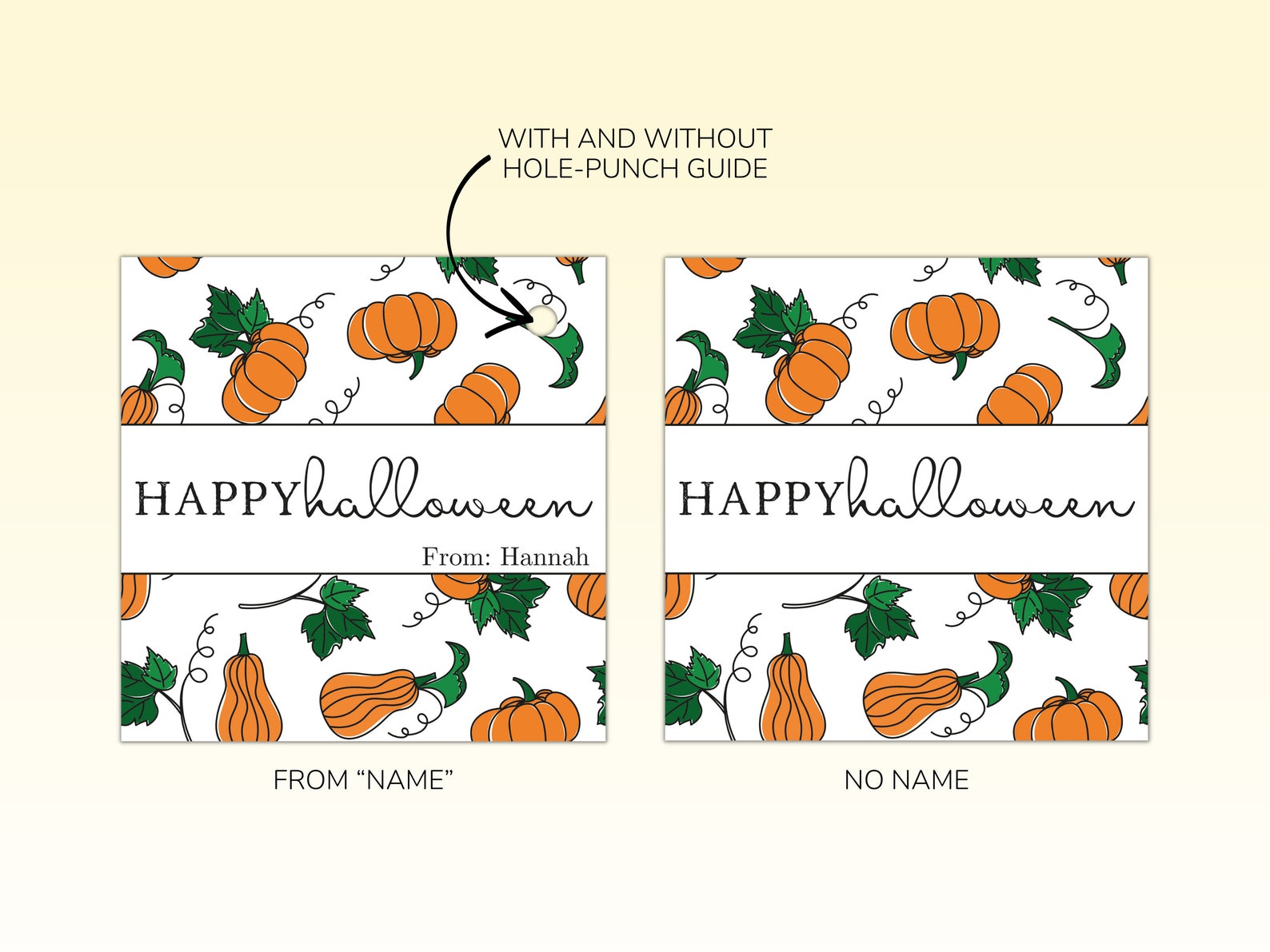 Printable Happy Halloween Gift Tag, Editable Fall Treat Tag, Halloween ...