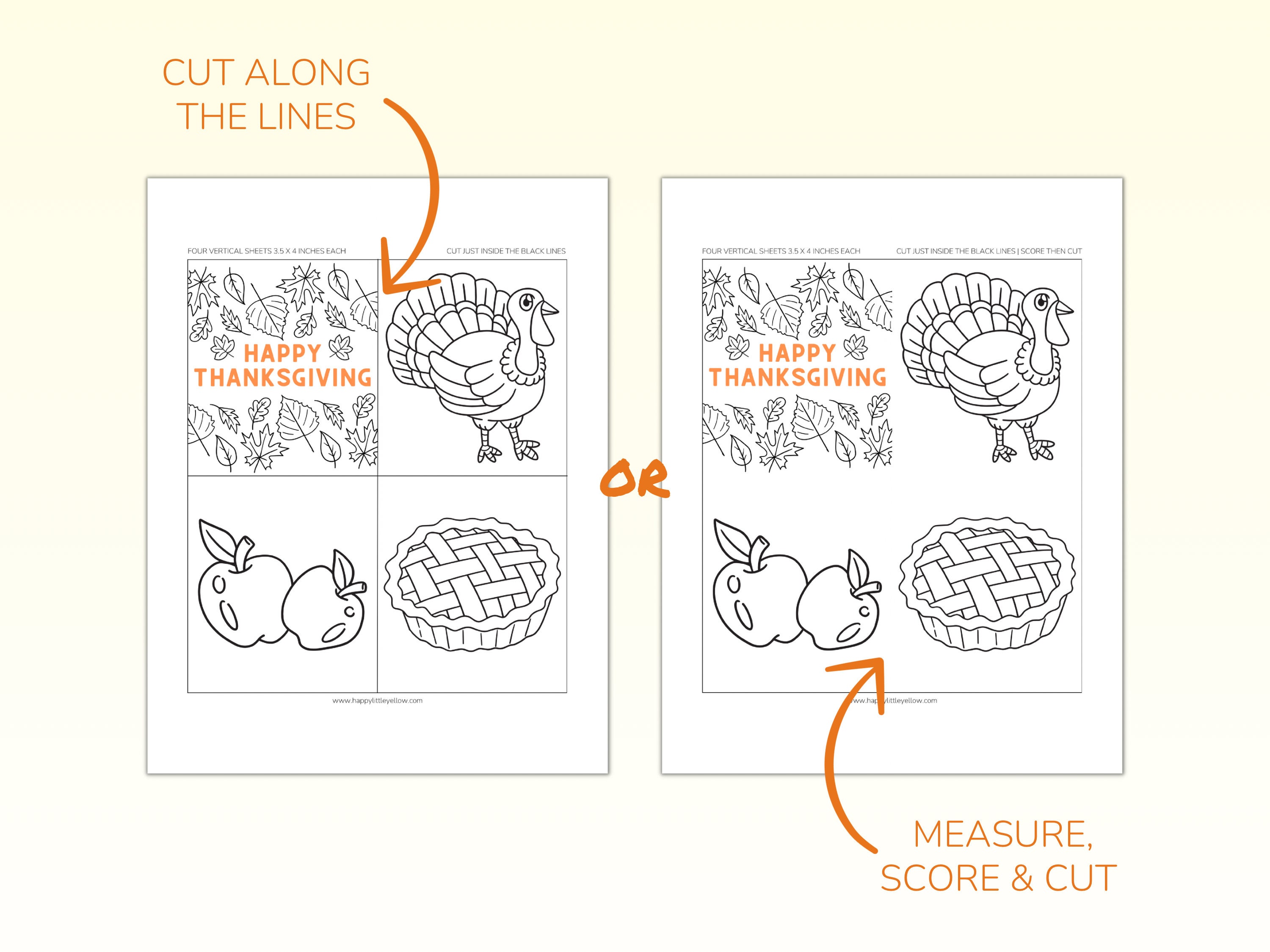 Printable Thanksgiving Coloring Cards, DIY on the Go Kits for Kids ...