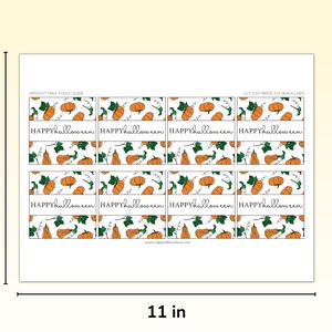 Printable Happy Halloween Gift Tag, Editable Fall Treat Tag, Halloween ...