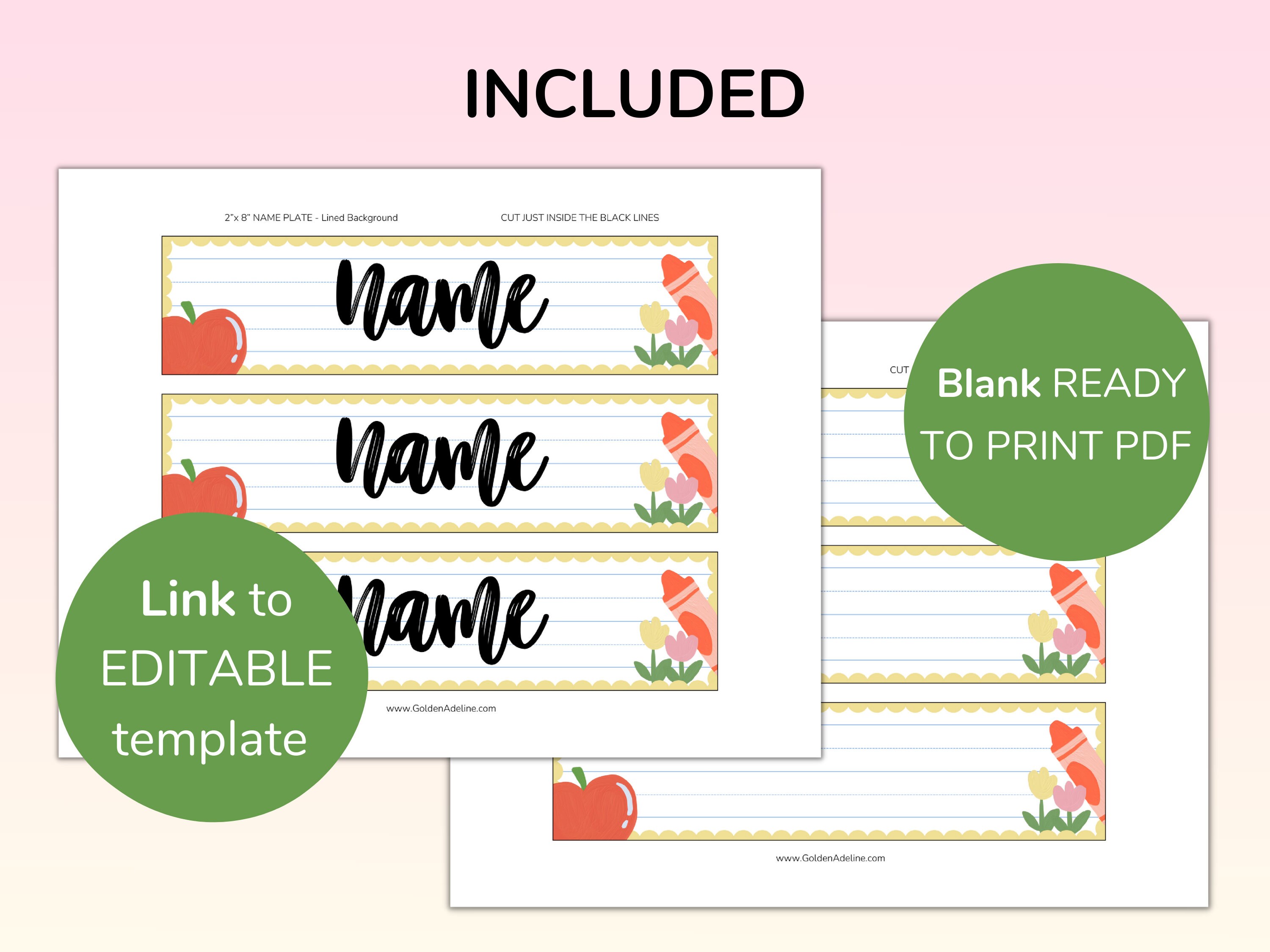 Printable Name Plate Editable Student Desk Plate Back to - Etsy Australia