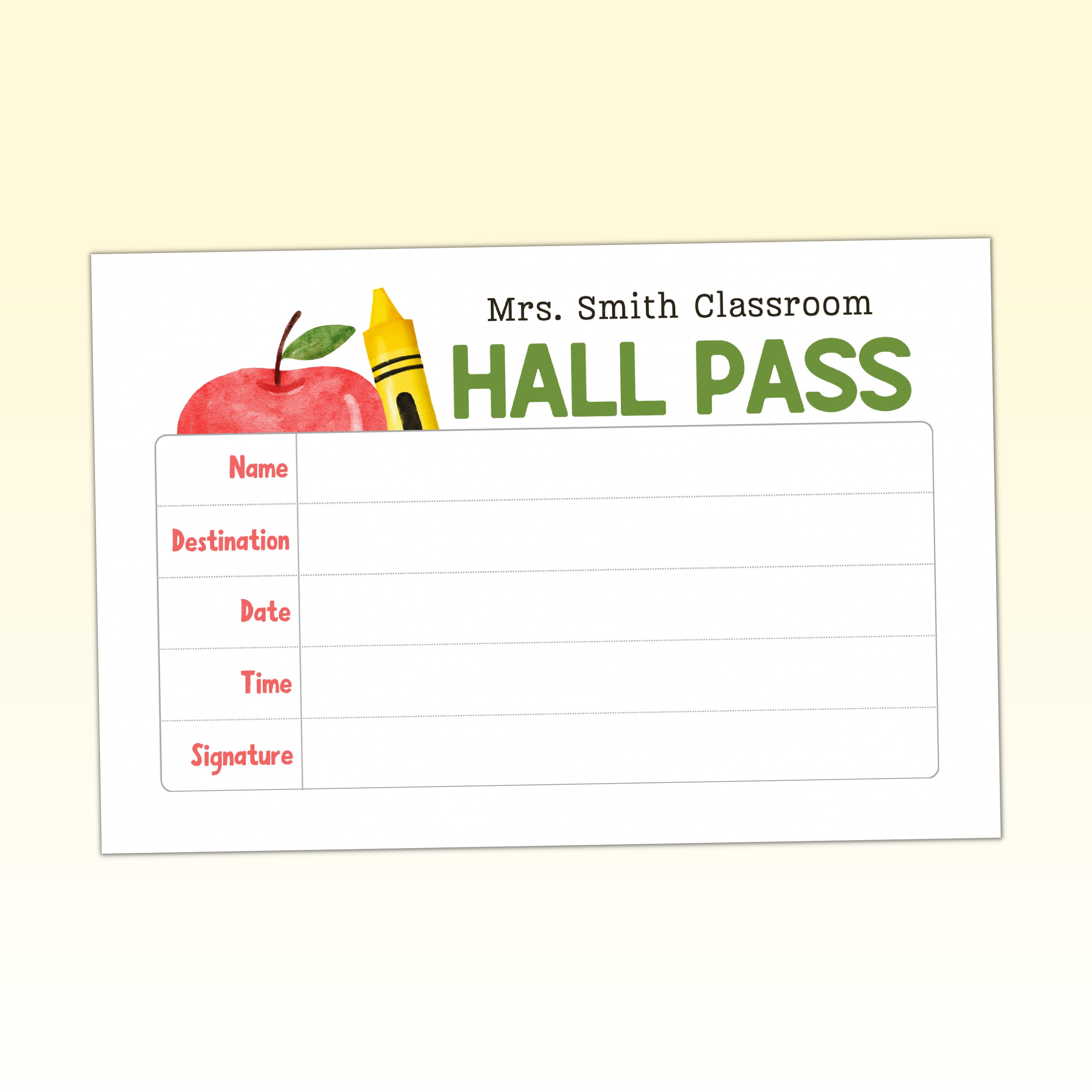 School Pass Template