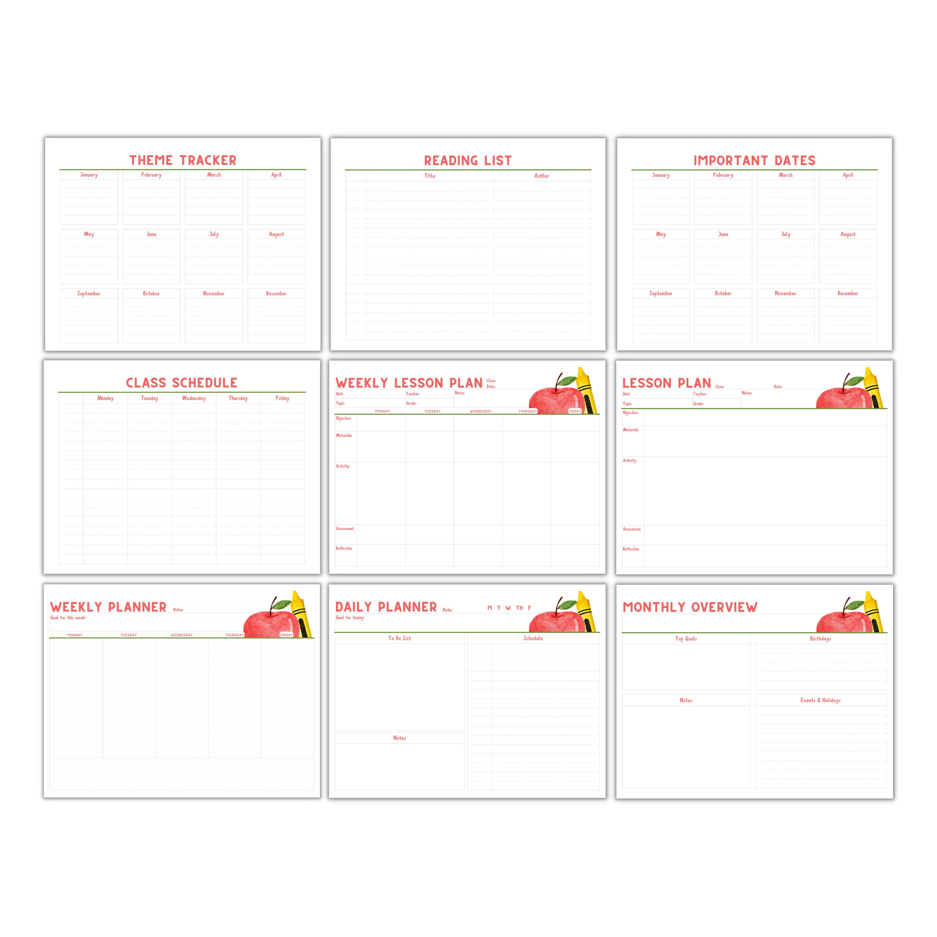 Printable Teacher Planner, Weekly and Daily Lesson Plan, Teacher ...