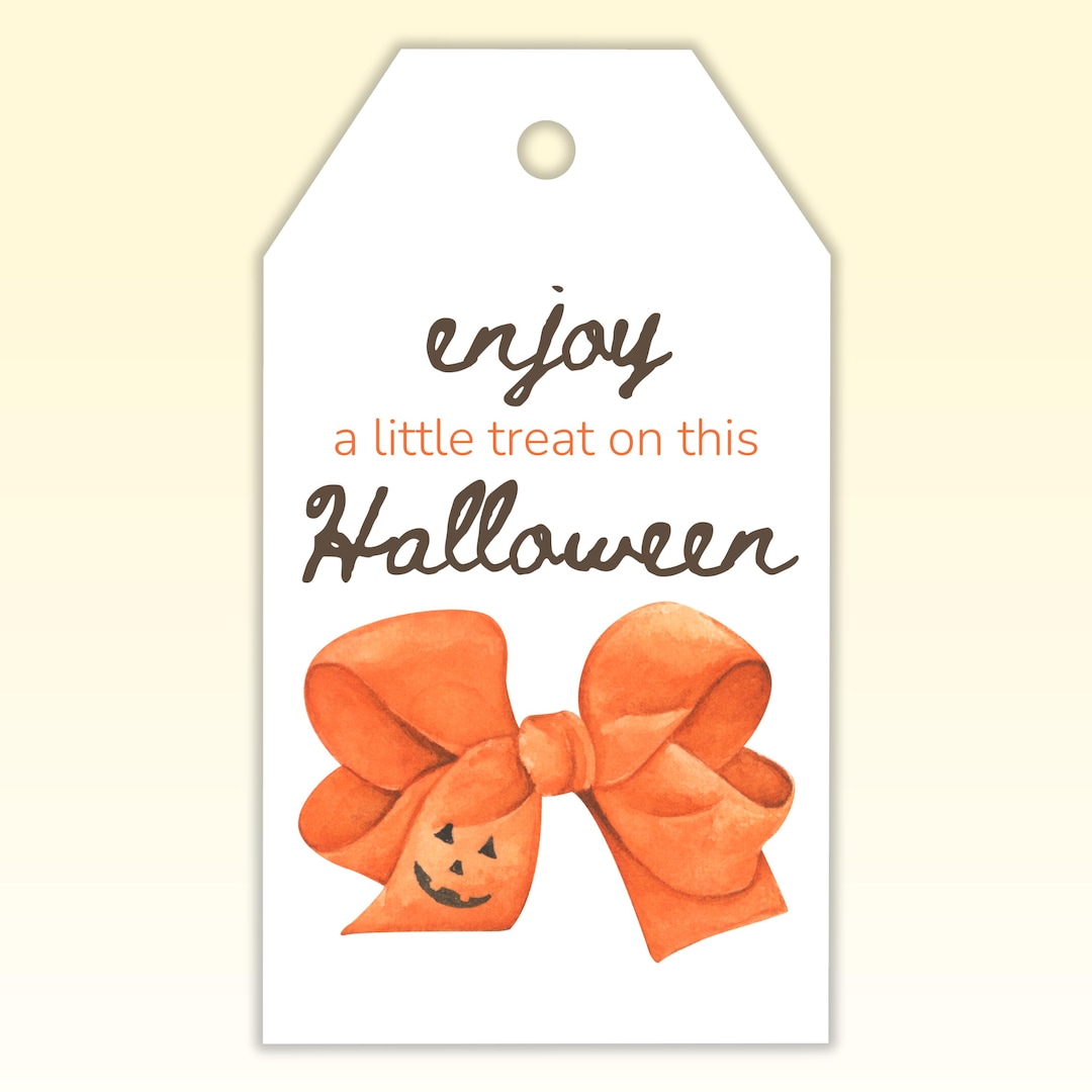 Halloween Gift Tag Printable, Fall Treat Tag, Halloween Party Favor ...