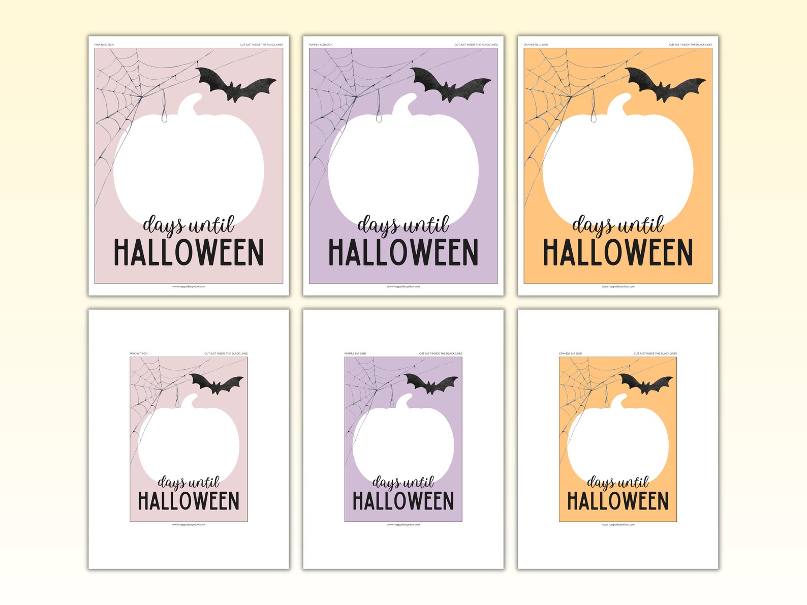 Halloween Countdown Printable Days Until Halloween Sign DIY - Etsy