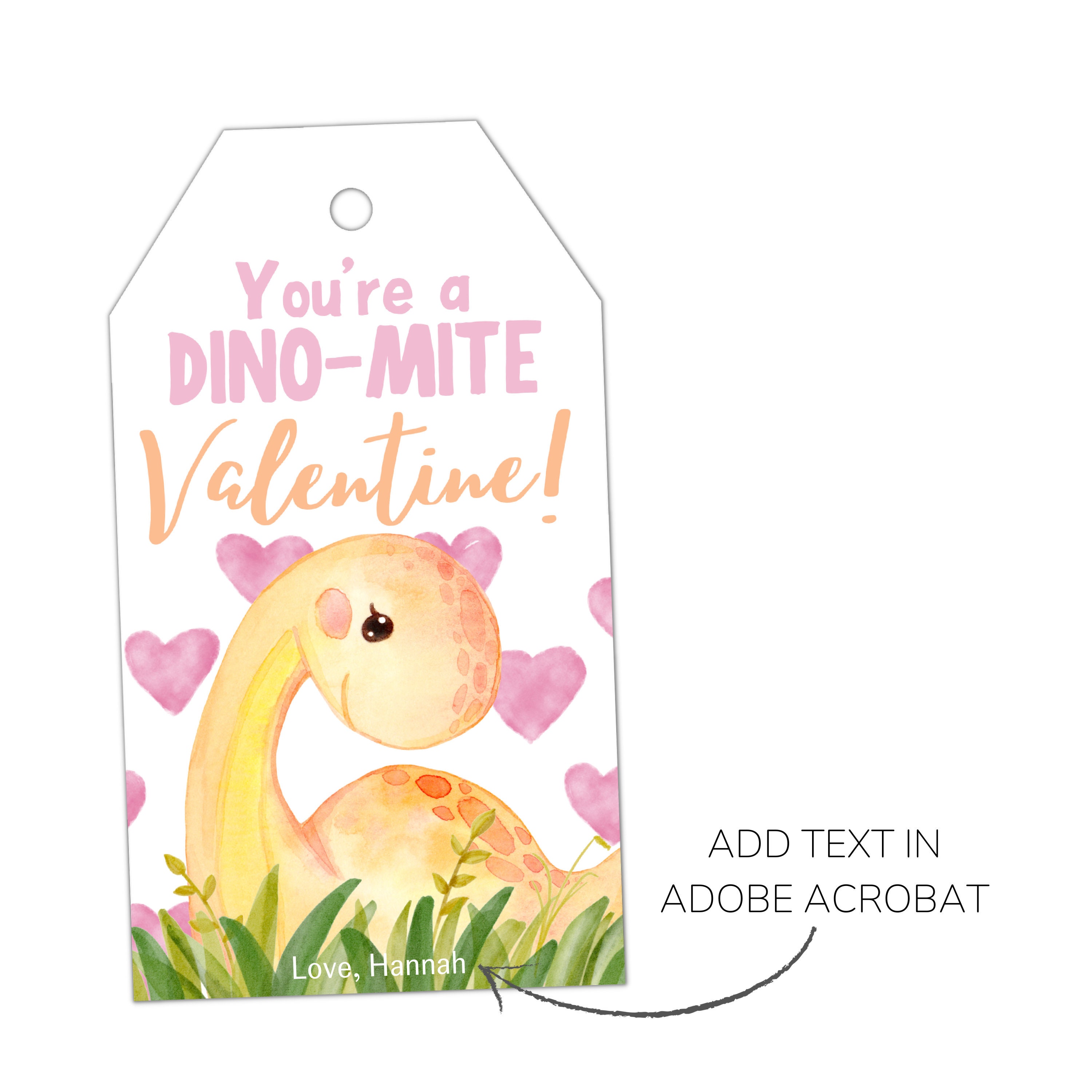 Dinosaur Valentine Gift Tag Printable, You’re Dinomite Valentine Treat ...