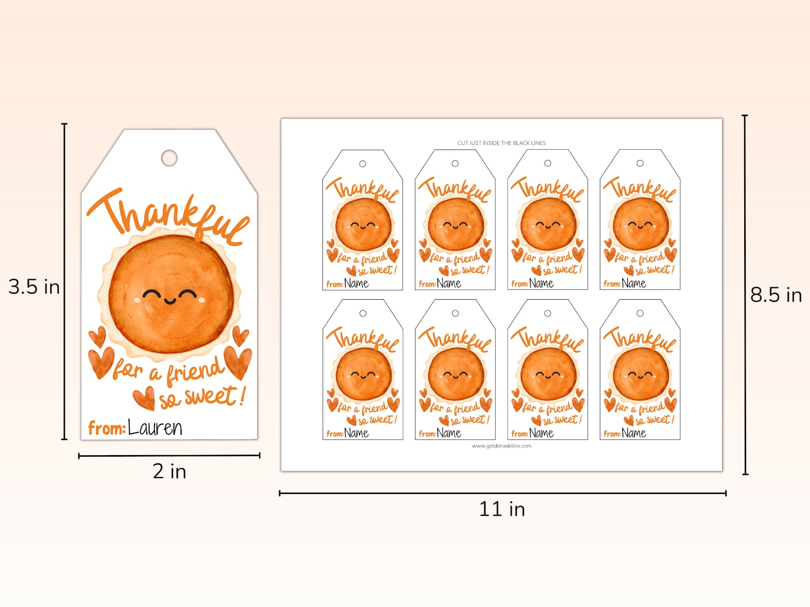 Printable Fall Thanksgiving Gift Tag Personalized, Editable From Gift ...