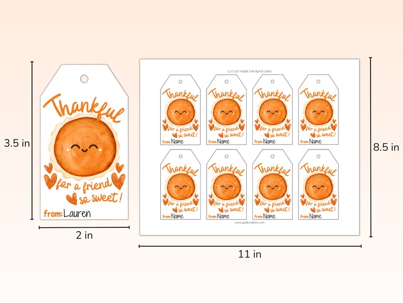 Printable Fall Thanksgiving Gift Tag Personalized, Editable From Gift ...