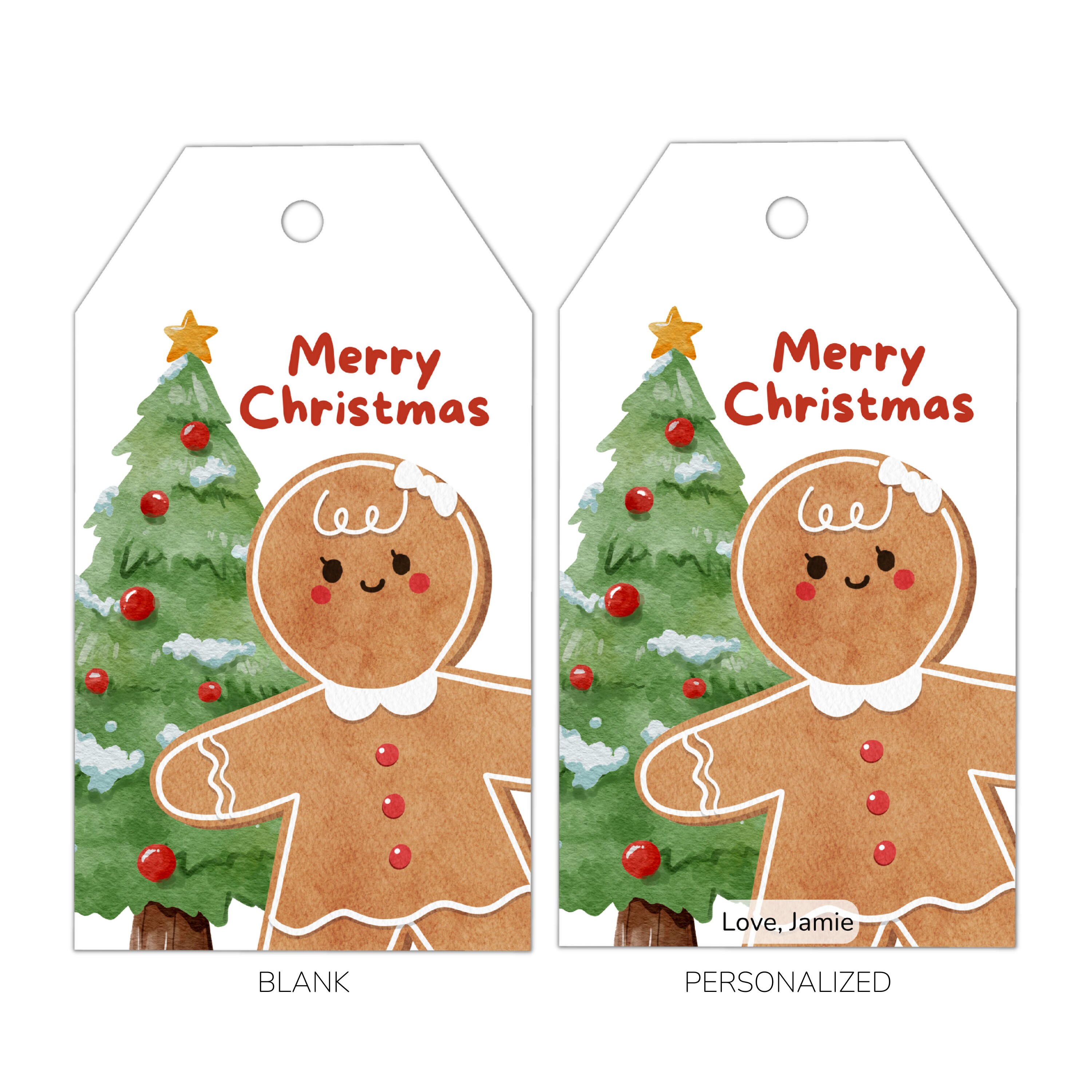Printable Christmas Gift Tags, Gingerbread Girl & Boy Cookie Tags ...