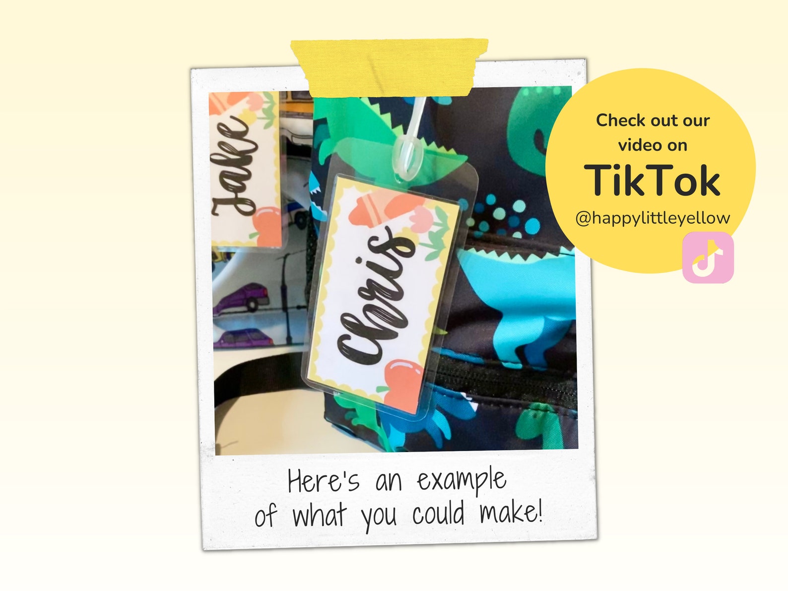 Printable Name Label Editable Name Tags for School Backpack - Etsy