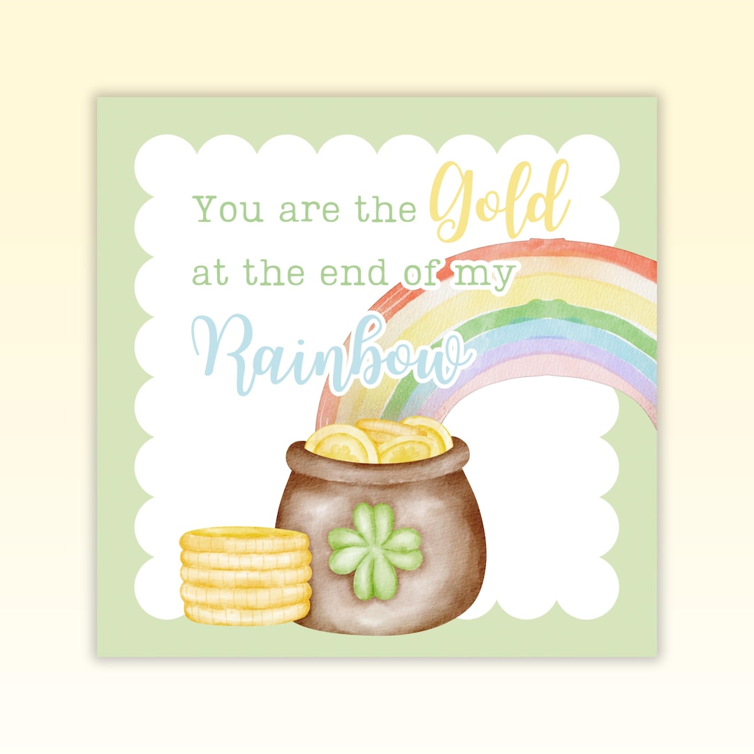 Pot of Gold St Patricks Day Gift Tag Printable, You’re the Gold at the ...