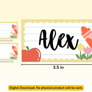 Printable Name Label Editable Name Tags for School Backpack - Etsy