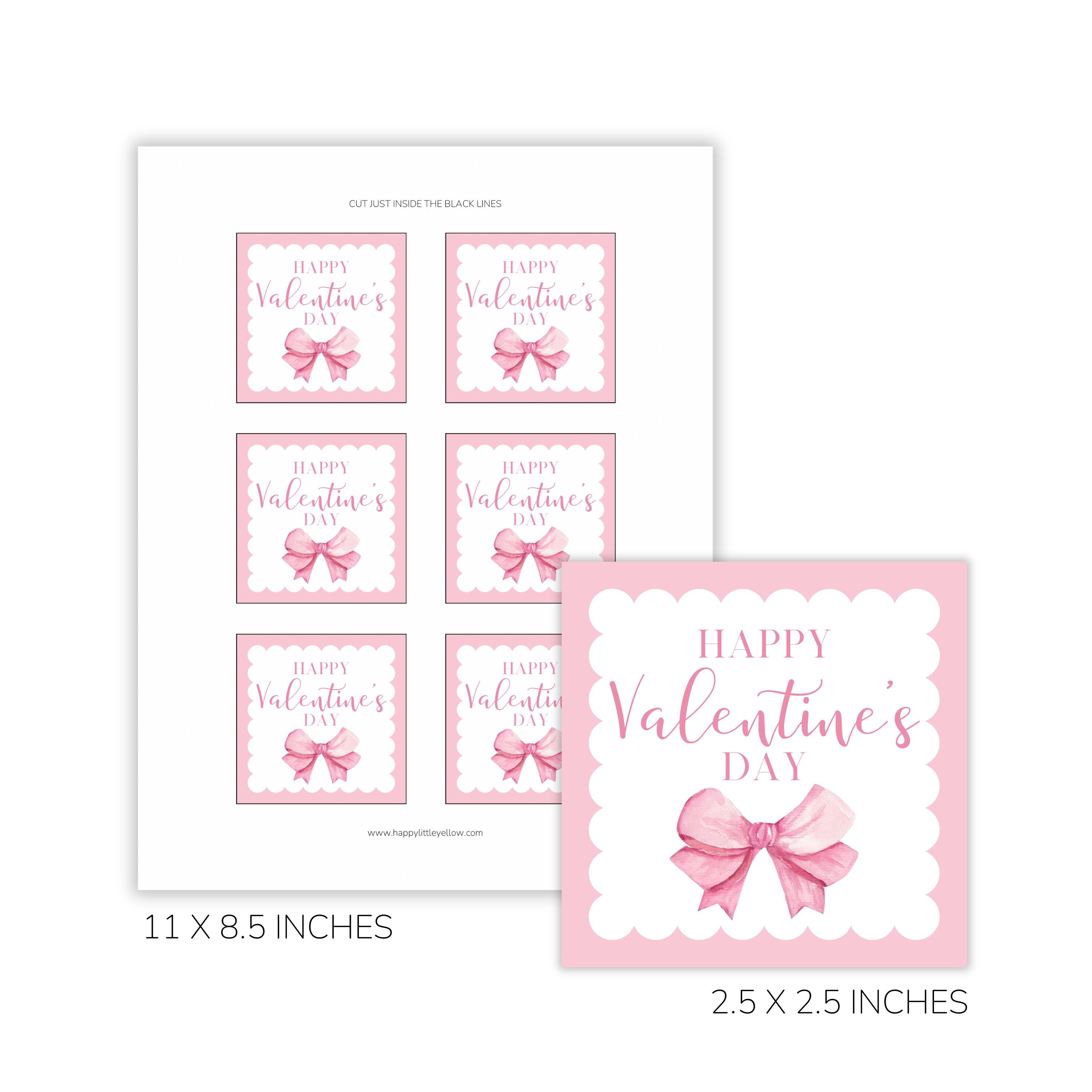 Happy Valentine’s Day Gift Tag Printable, Grandmillenial Valentines Tag ...