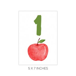 Numbers Flashcards Printable, Counting 1-10 Flash Cards Apple Theme ...