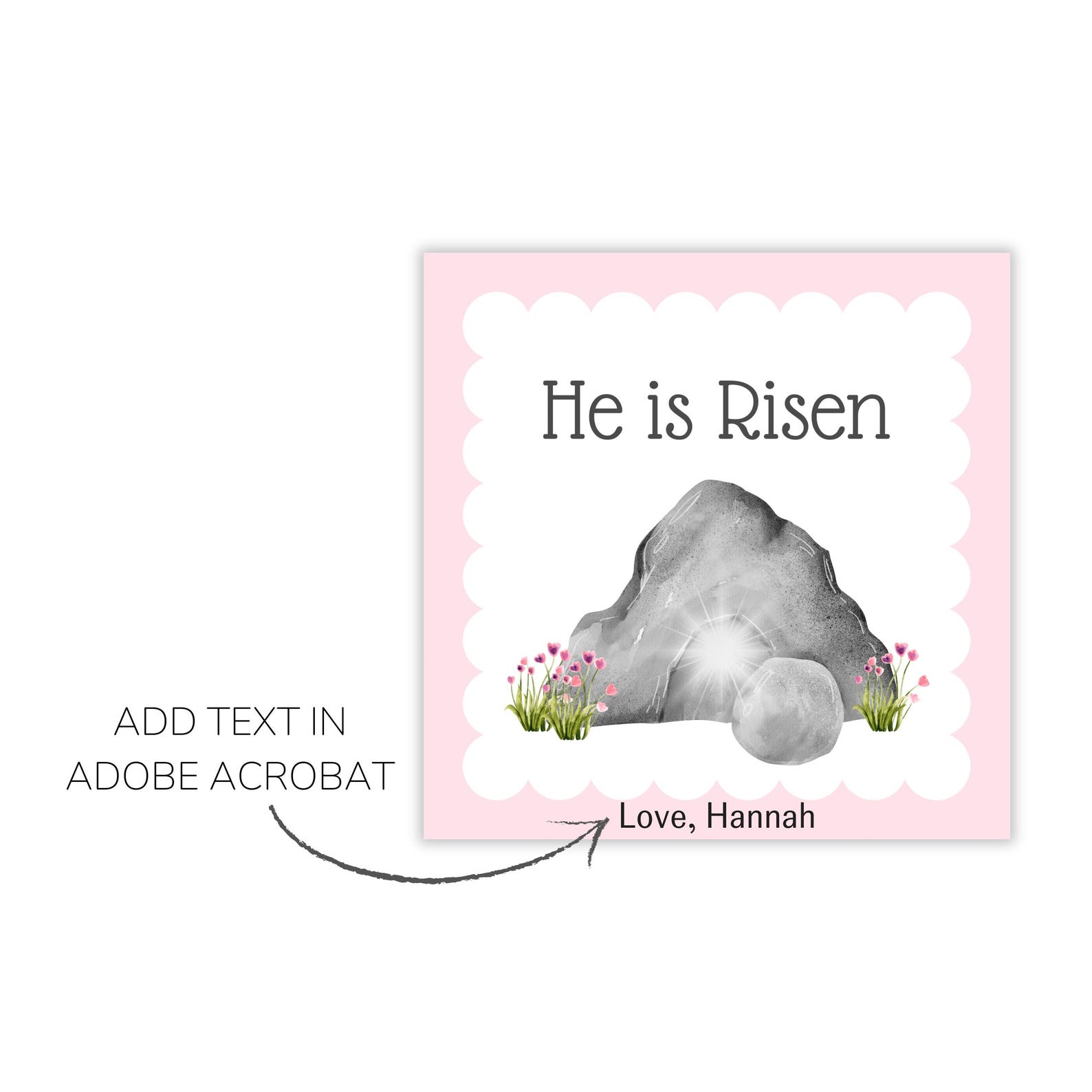 He is Risen Easter Gift Tag Printable, Easter Goodie Bag Label for ...