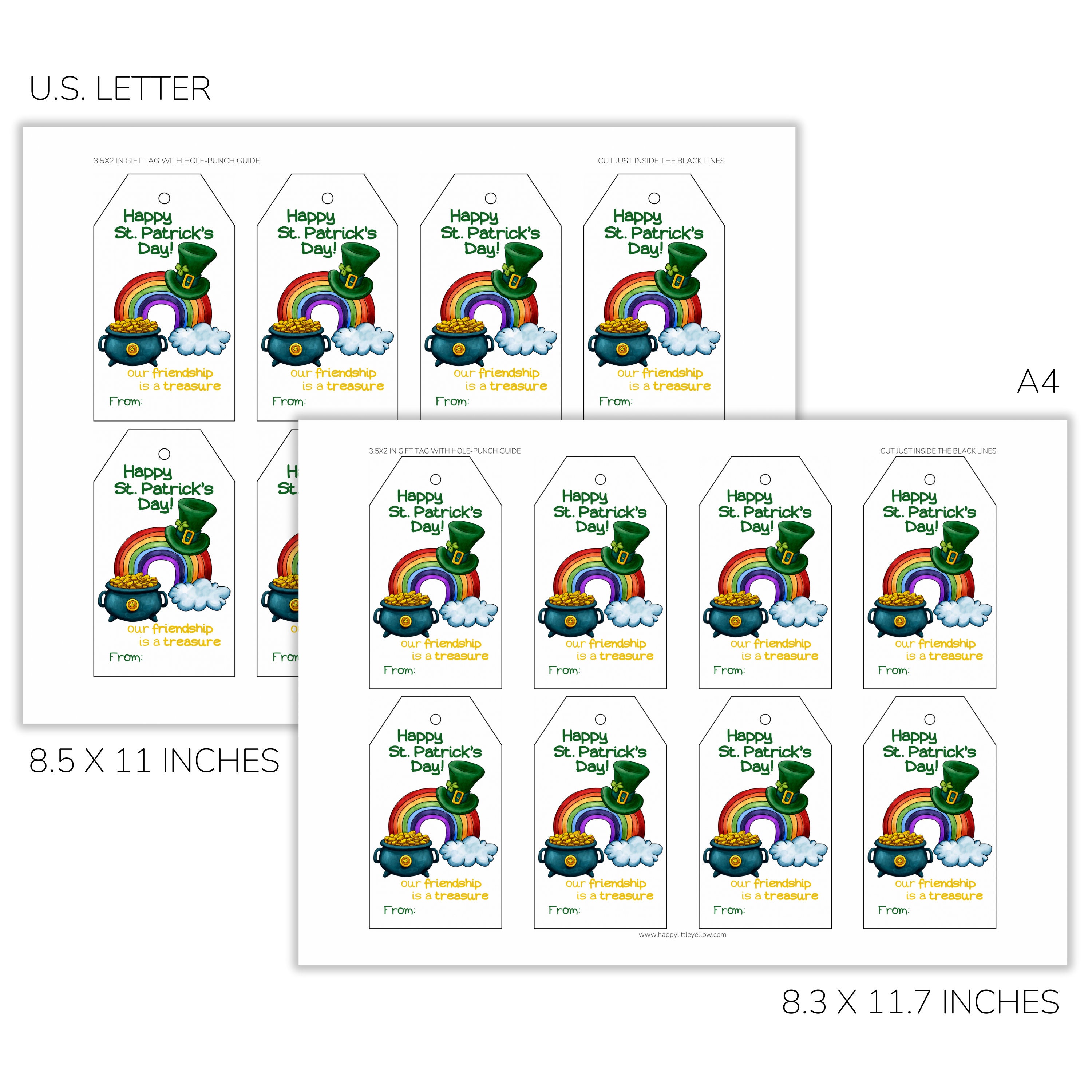 St Patricks Day Gift Tag Printable, Preschool St Paddys Day Card, Kids ...