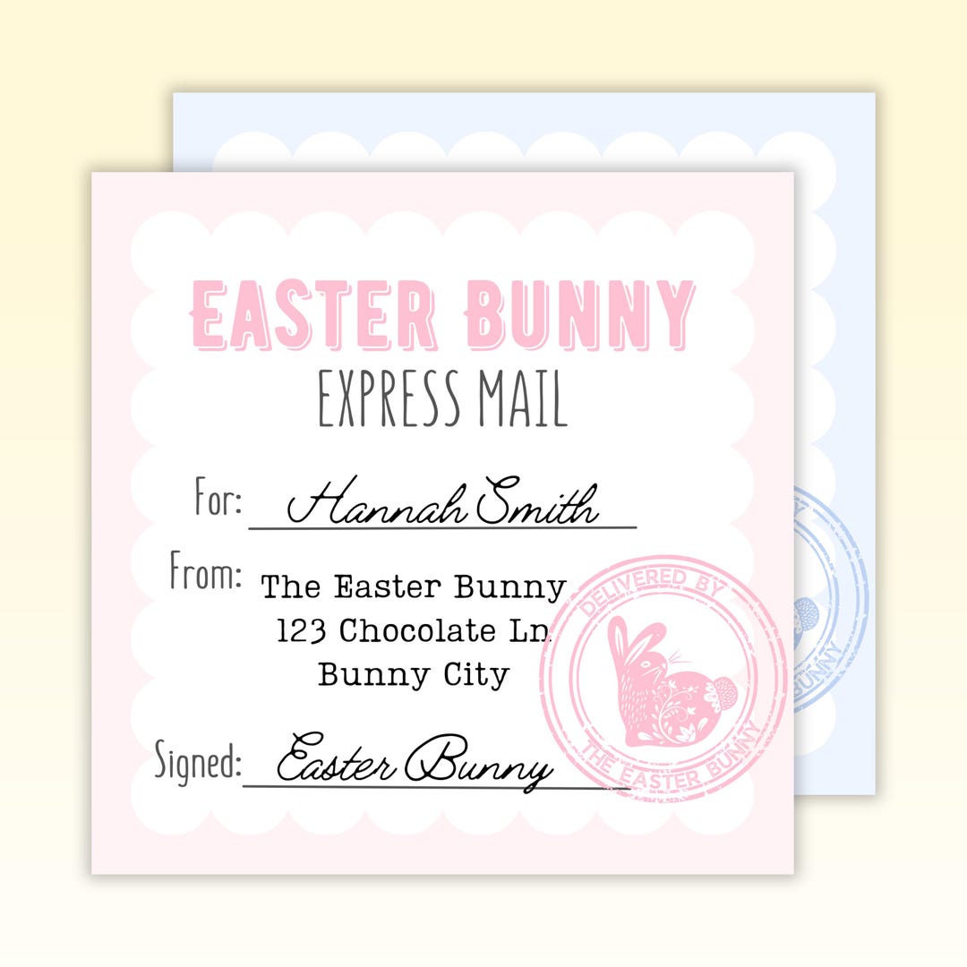 From the Easter Bunny Gift Tag Printable, Editable Easter Bunny Express ...