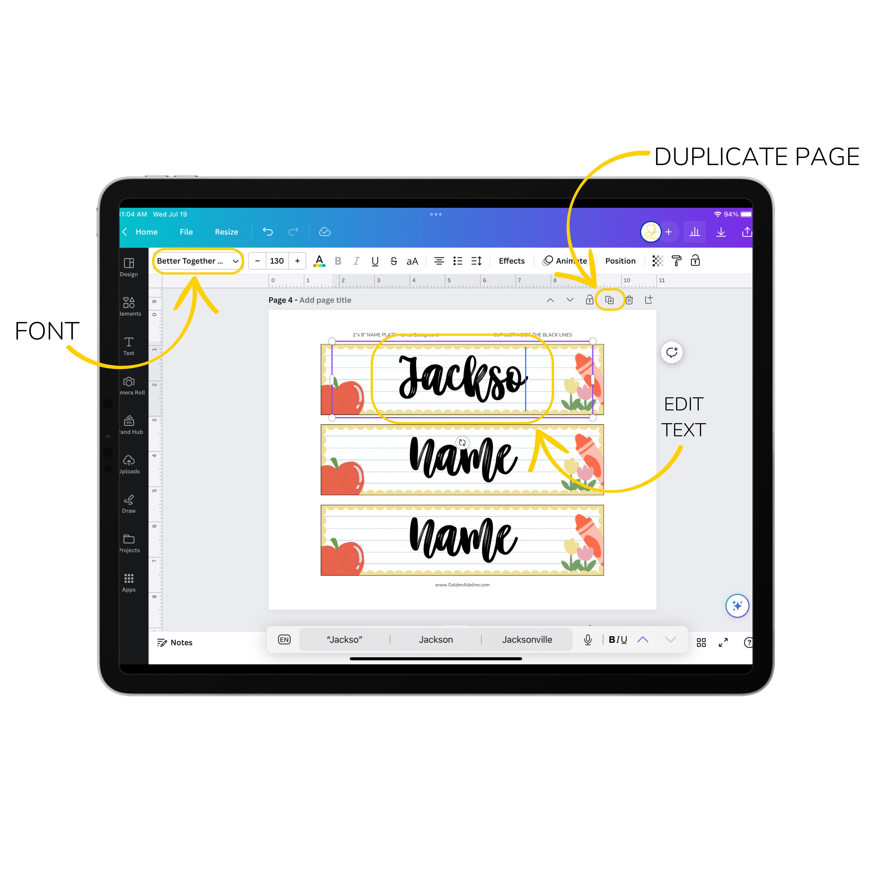 Printable Name Plate, Editable Student Desk Plate, Back to School ...