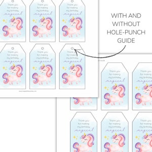 Unicorn Birthday Party Favor Tag Printable, Personalizable Thank You ...
