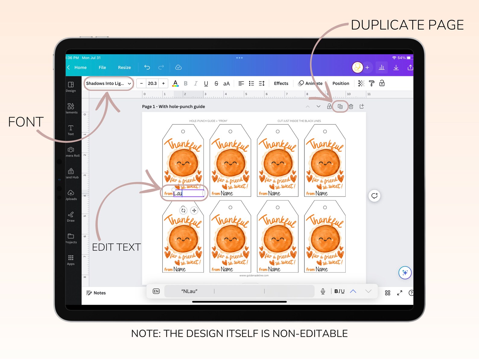 Printable Fall Thanksgiving Gift Tag Personalized, Editable From Gift ...