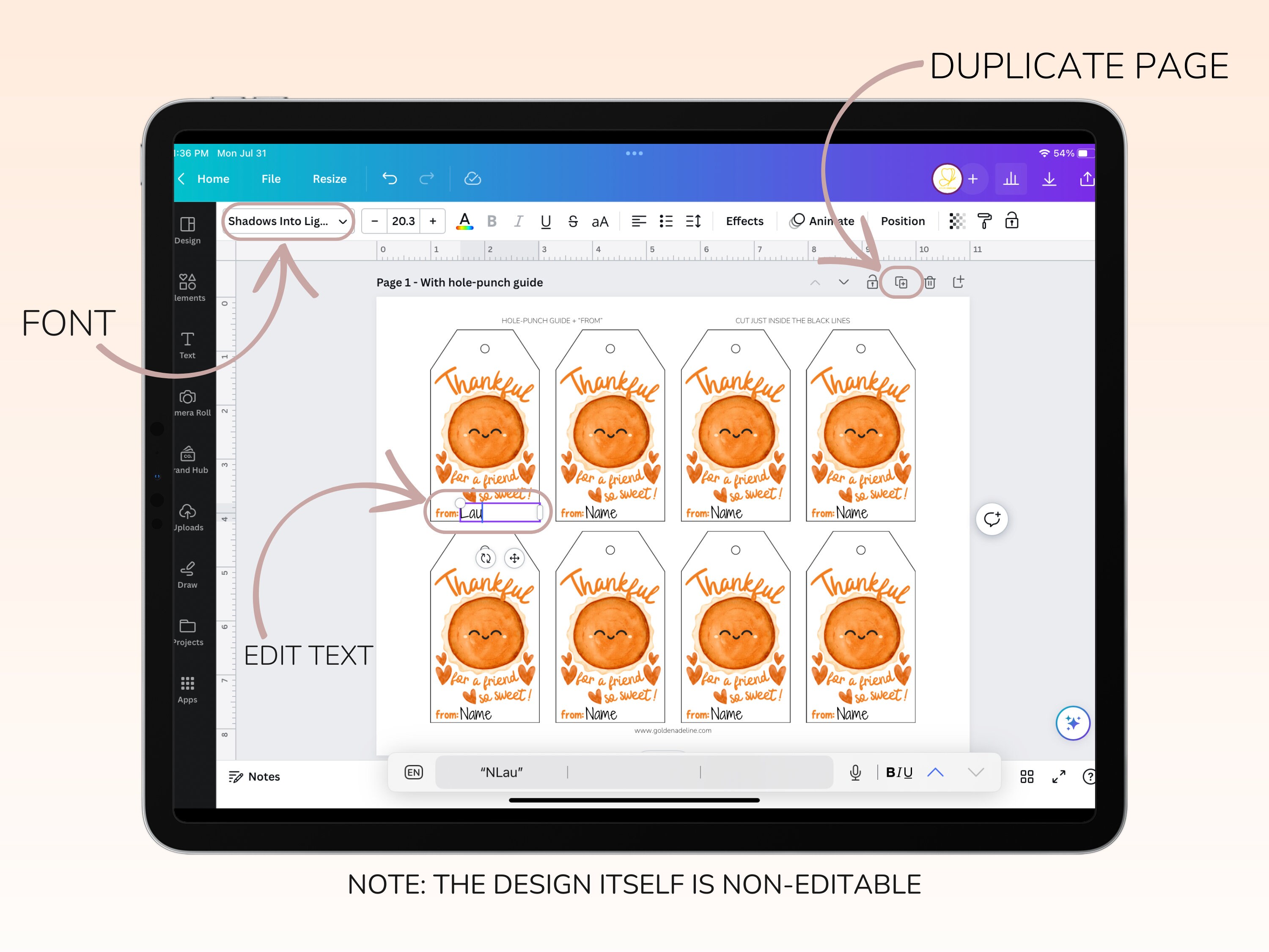 Printable Fall Thanksgiving Gift Tag Personalized, Editable From Gift ...