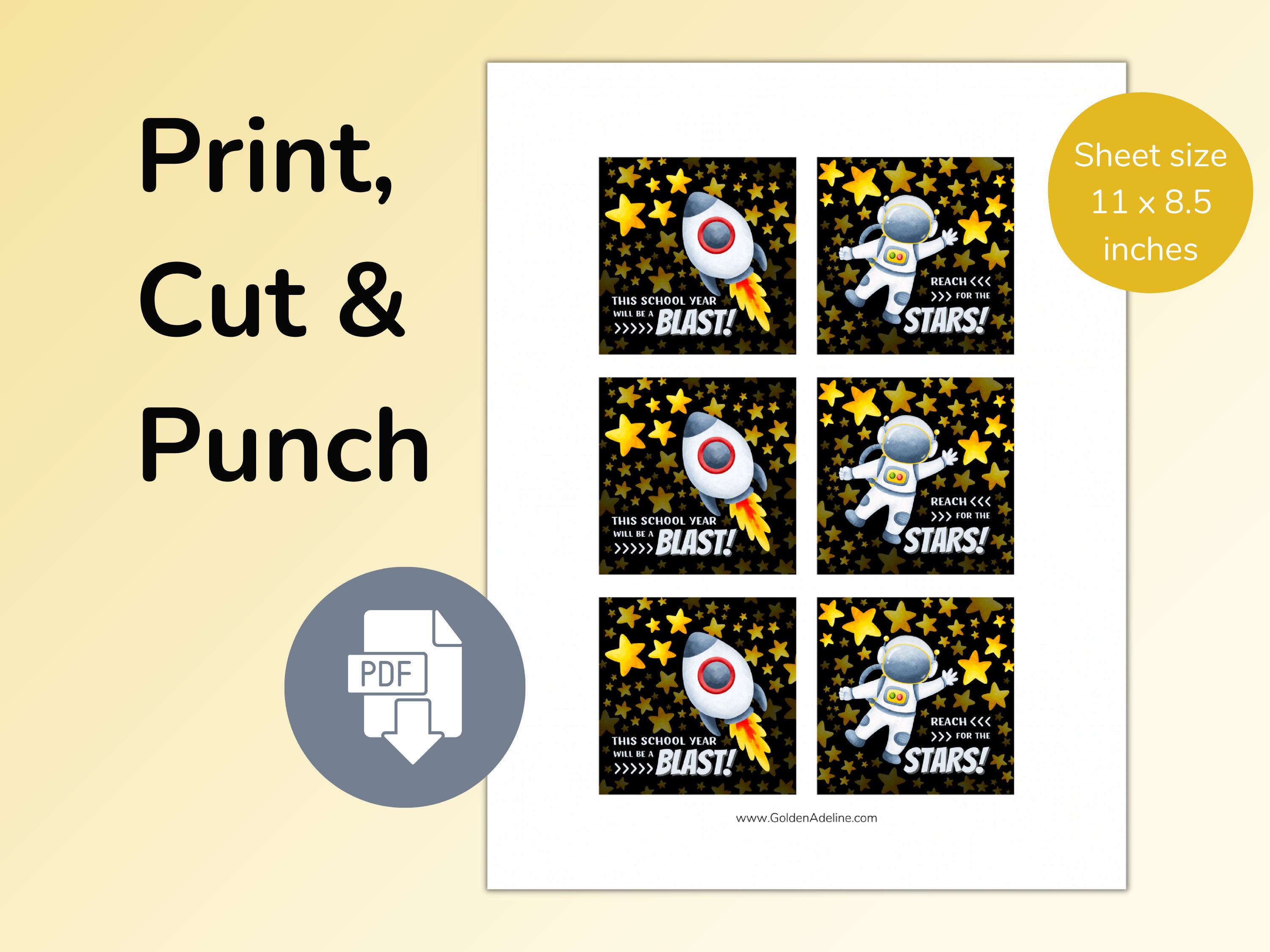 Back to School Space Gift Tags Printable First Day of School - Etsy