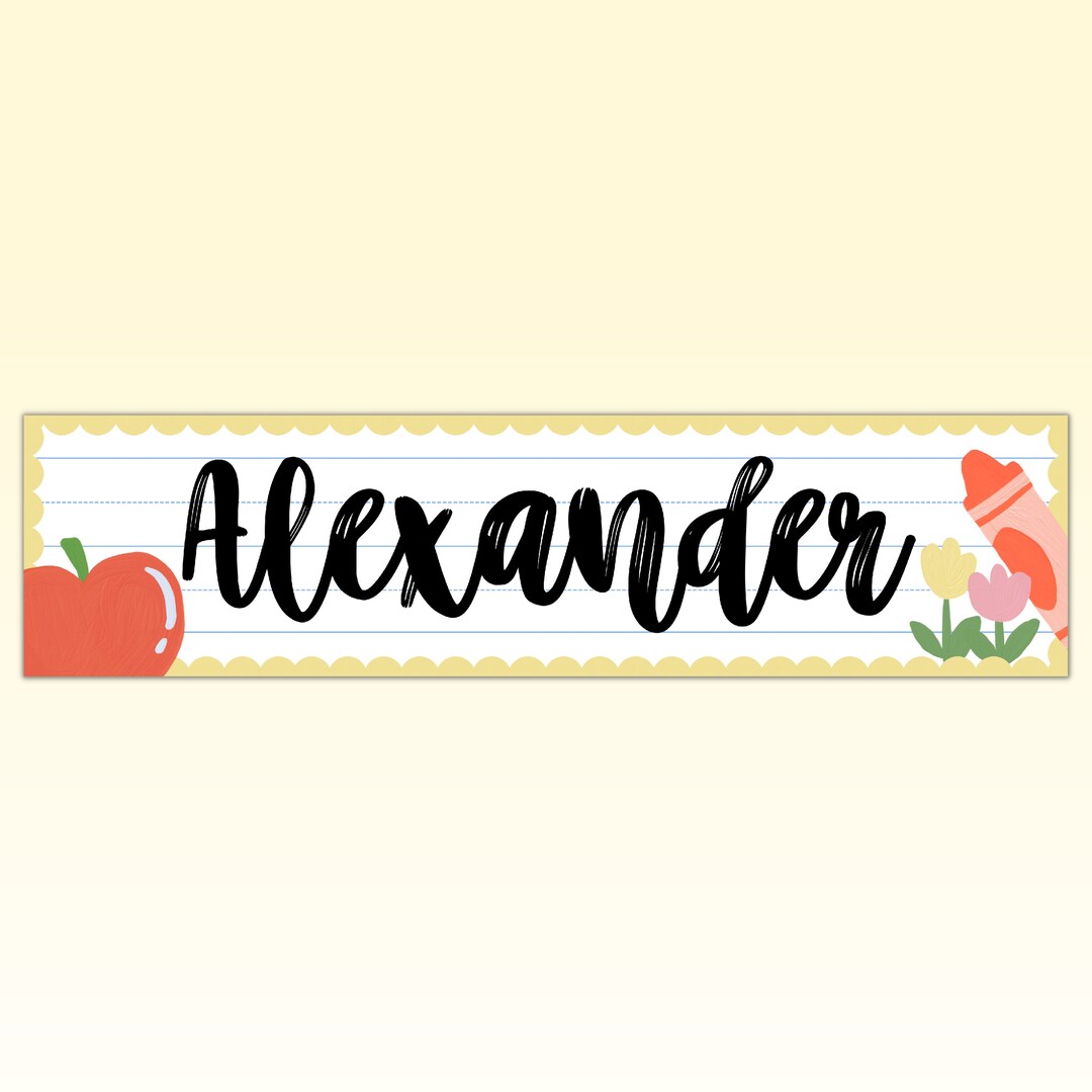 Printable Name Plate, Editable Student Desk Plate, Back to School ...