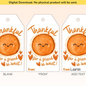 Printable Fall Thanksgiving Gift Tag Personalized, Editable From Gift ...