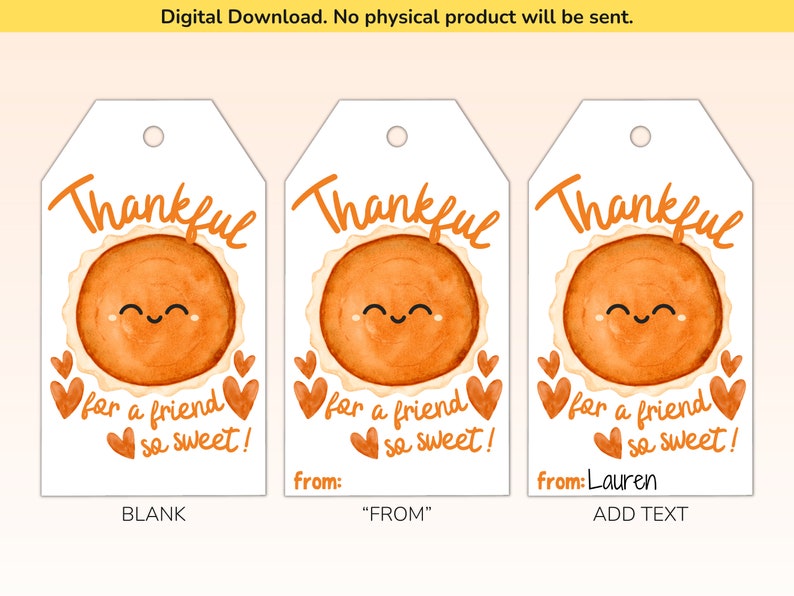 Printable Fall Thanksgiving Gift Tag Personalized, Editable From Gift ...