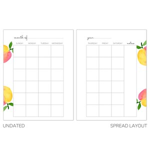 Printable Peach Planner Undated, Daily Weekly Monthly Planner, Cleaning ...