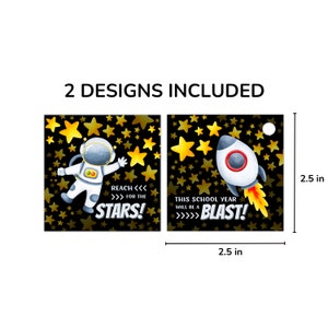 Back to School Space Gift Tags Printable, First Day of School Gift for ...