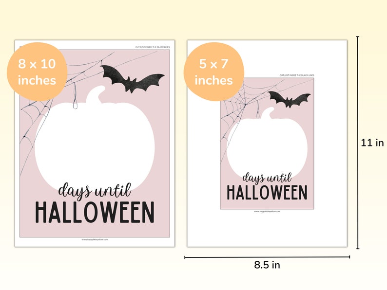 Halloween Countdown Printable, Days Until Halloween Sign, DIY Framed ...