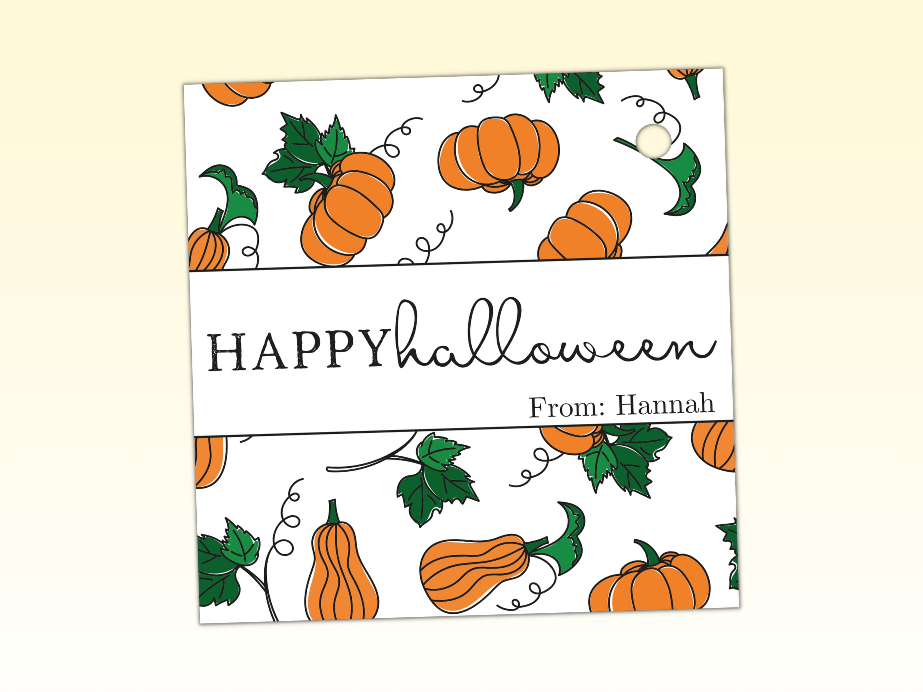 Printable Happy Halloween Gift Tag, Editable Fall Treat Tag, Halloween ...