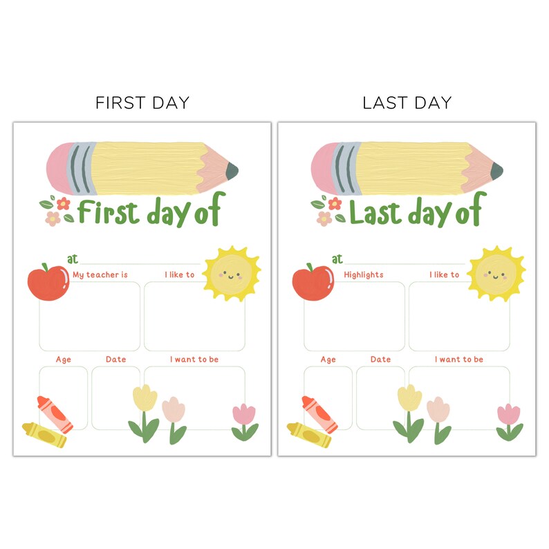 First Day of School Sign Printable, Editable 2-in-1 First and Last Day ...