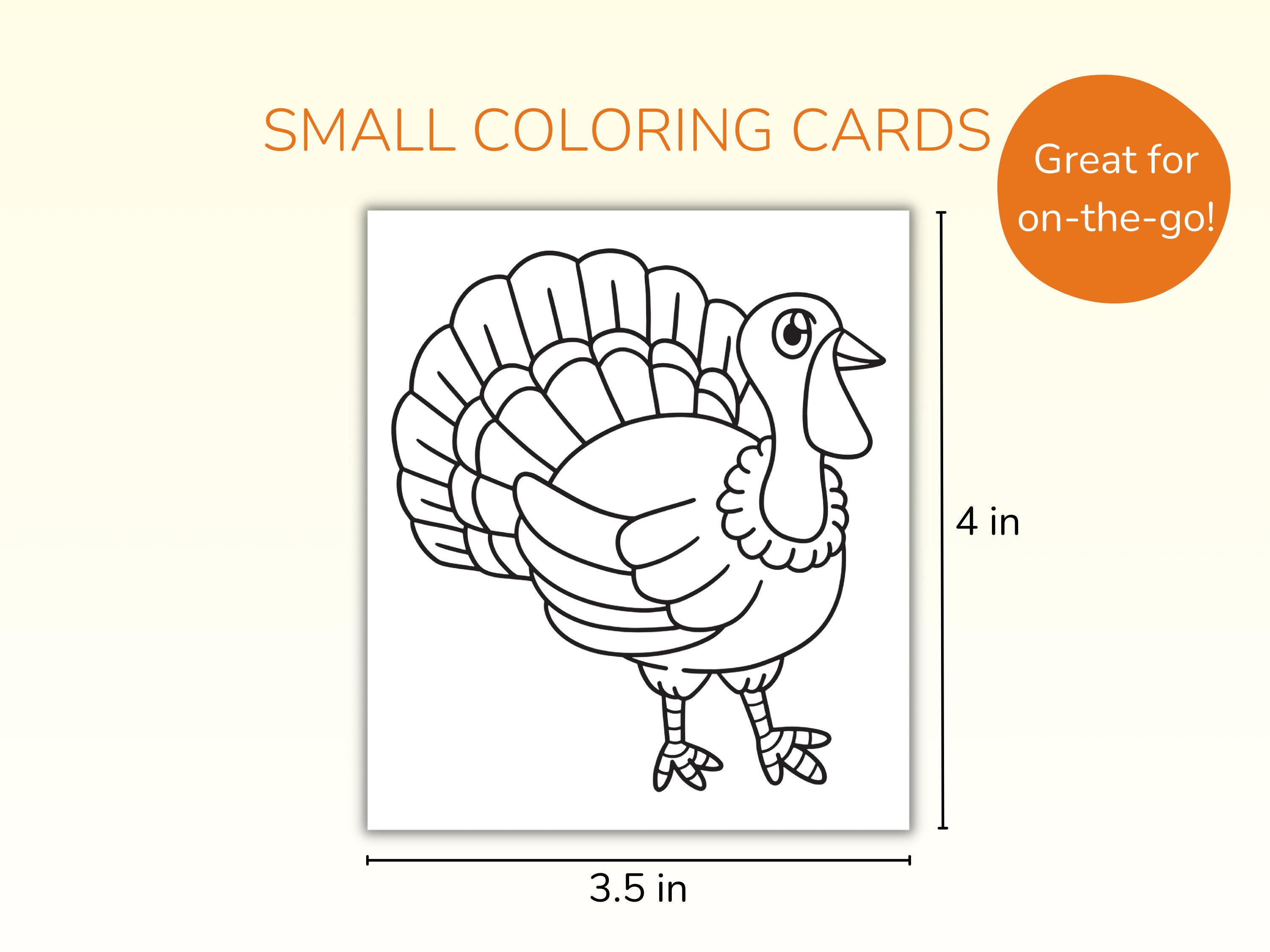 Printable Thanksgiving Coloring Cards, DIY on the Go Kits for Kids ...