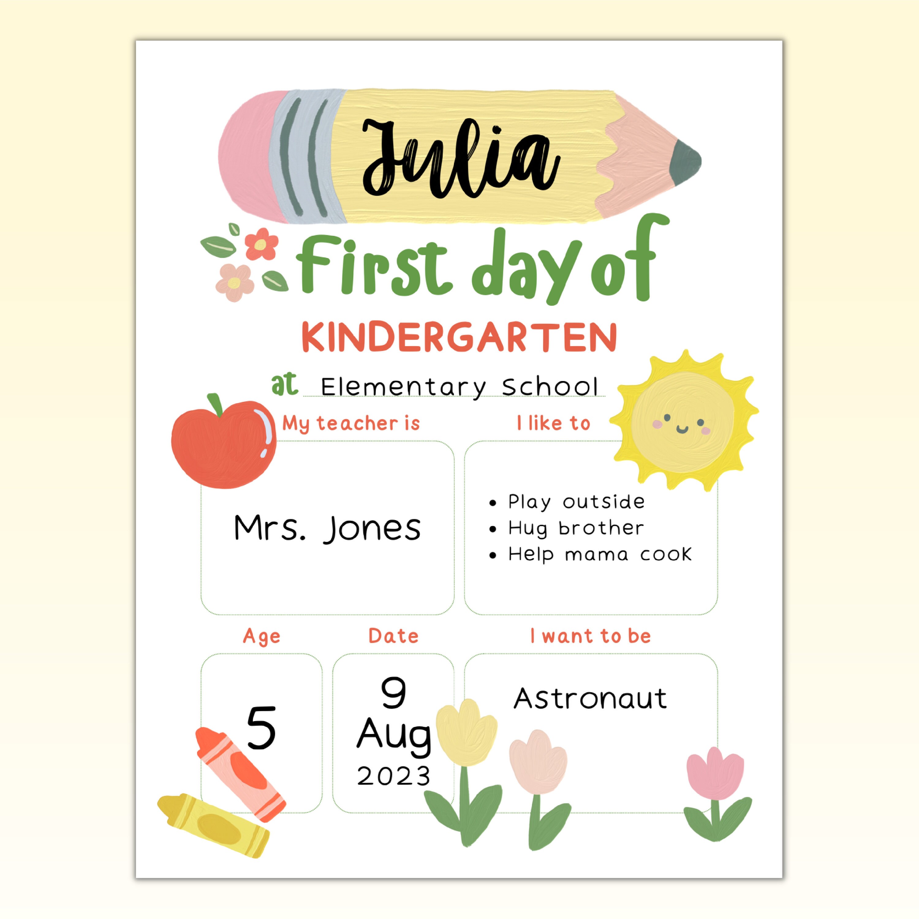 First Day of School Sign Printable, Editable 2-in-1 First and Last Day ...