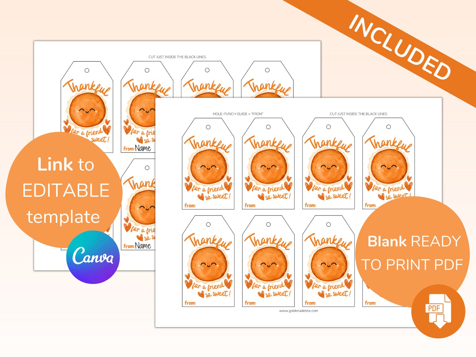 Printable Fall Thanksgiving Gift Tag Personalized, Editable From Gift ...