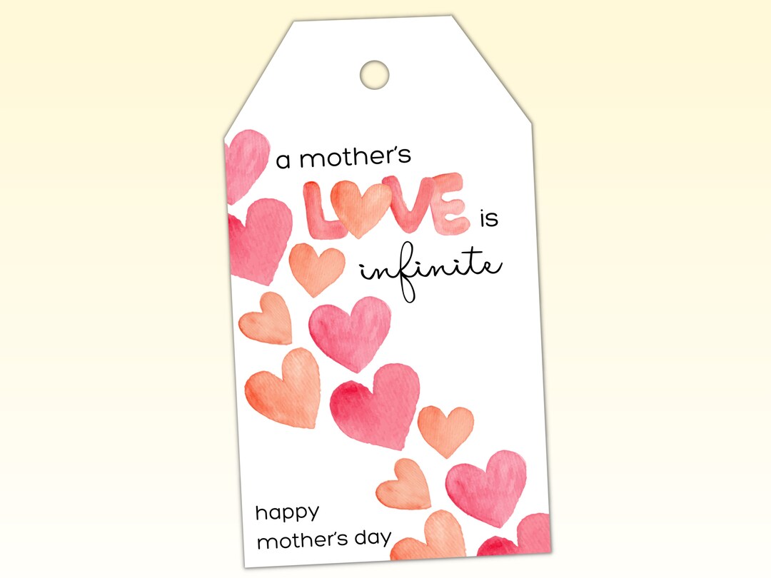 Mothers Day Gift Tag Printable, Happy Mothers Day Card, Gift Tag With ...