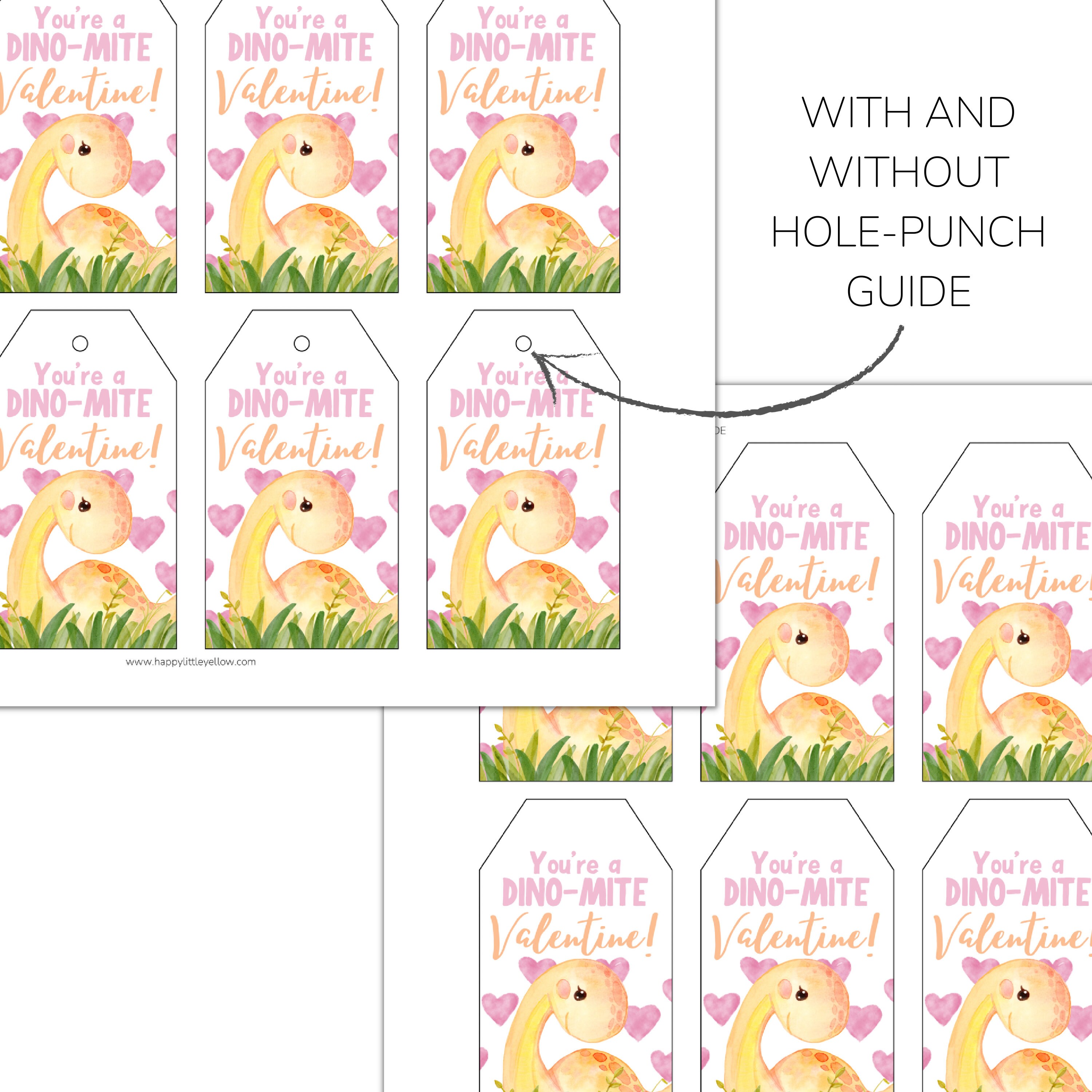 Dinosaur Valentine Gift Tag Printable, You’re Dinomite Valentine Treat ...