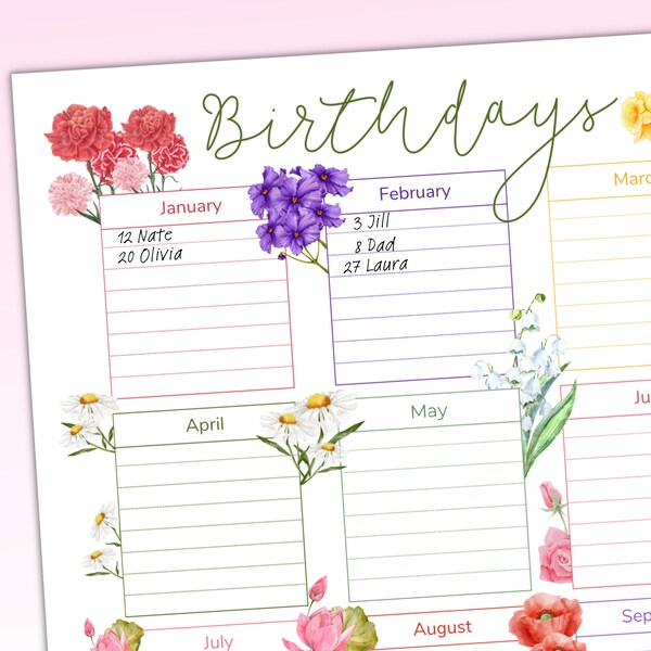 Pink Printable Calendar - Etsy