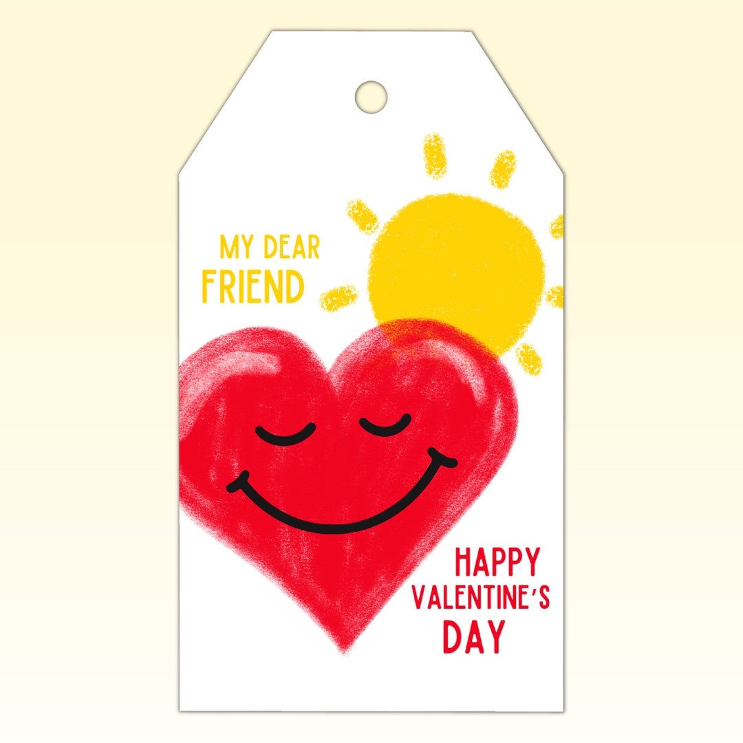 Printable Valentines Day Gift Tag for Kids, Personalized Goody Bag ...