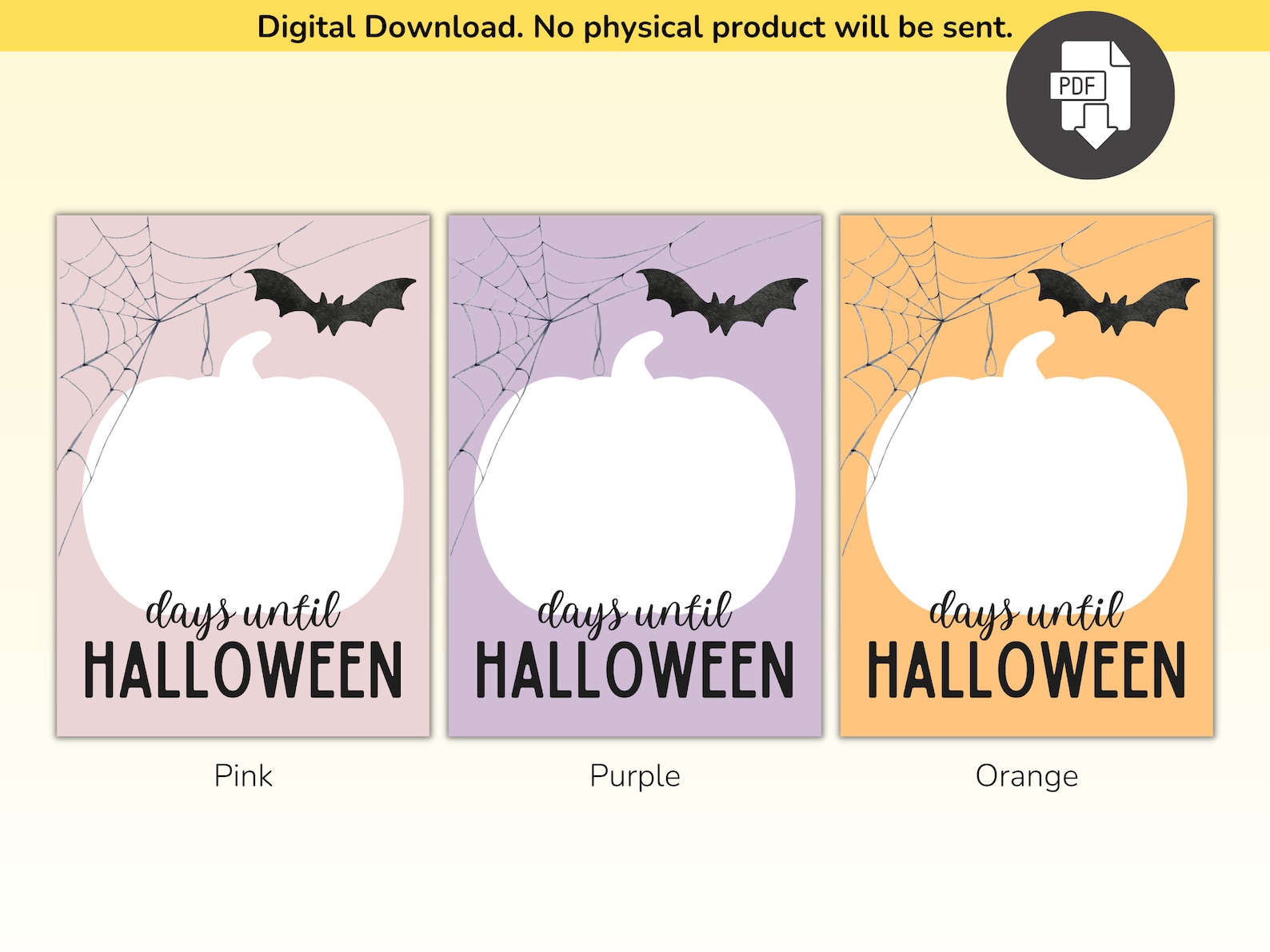 Halloween Countdown Printable Days Until Halloween Sign DIY - Etsy