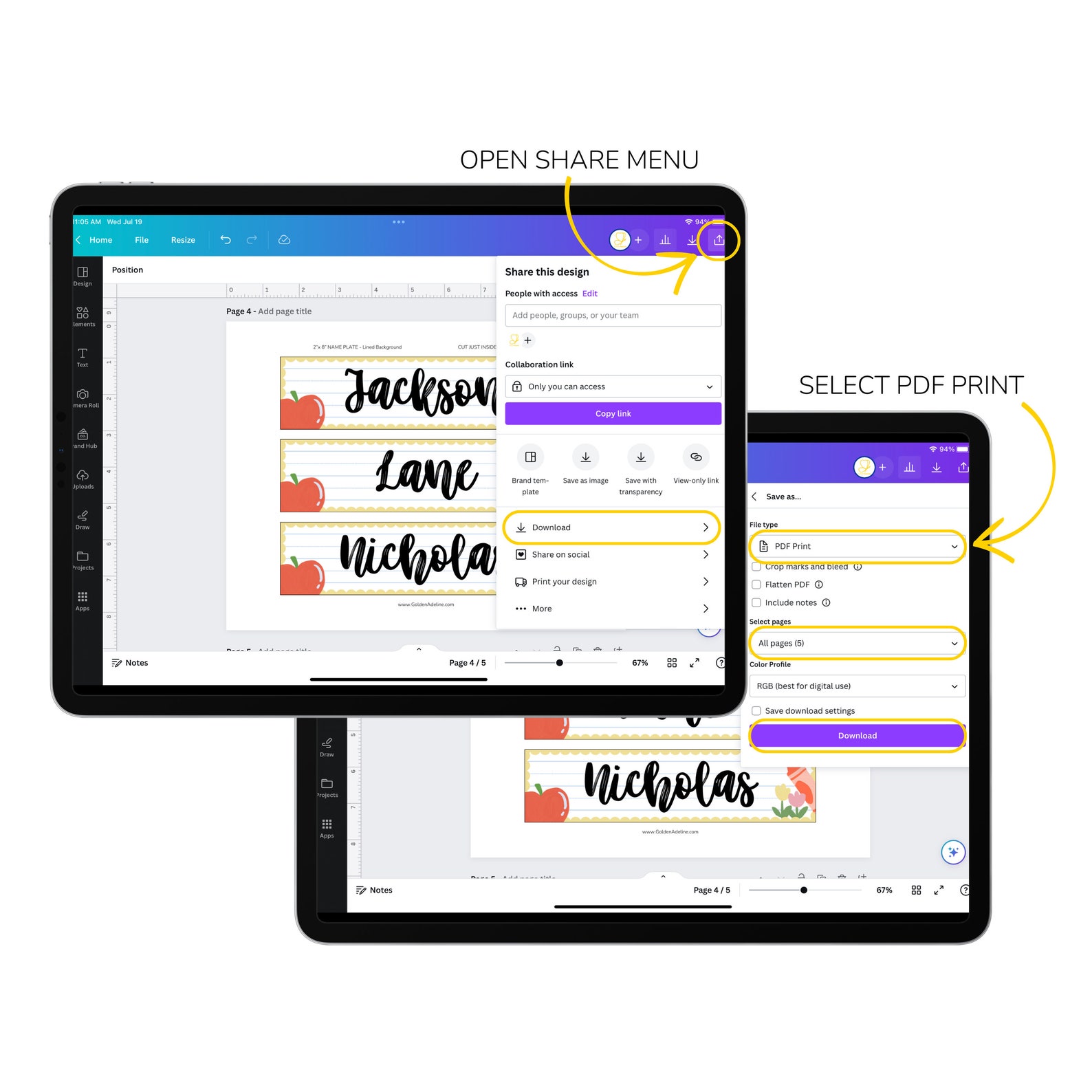 Printable Name Plate, Editable Student Desk Plate, Back to School ...