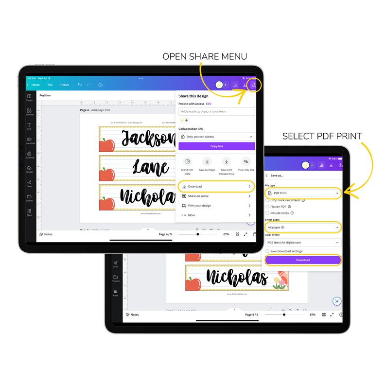 Printable Name Plate, Editable Student Desk Plate, Back to School ...