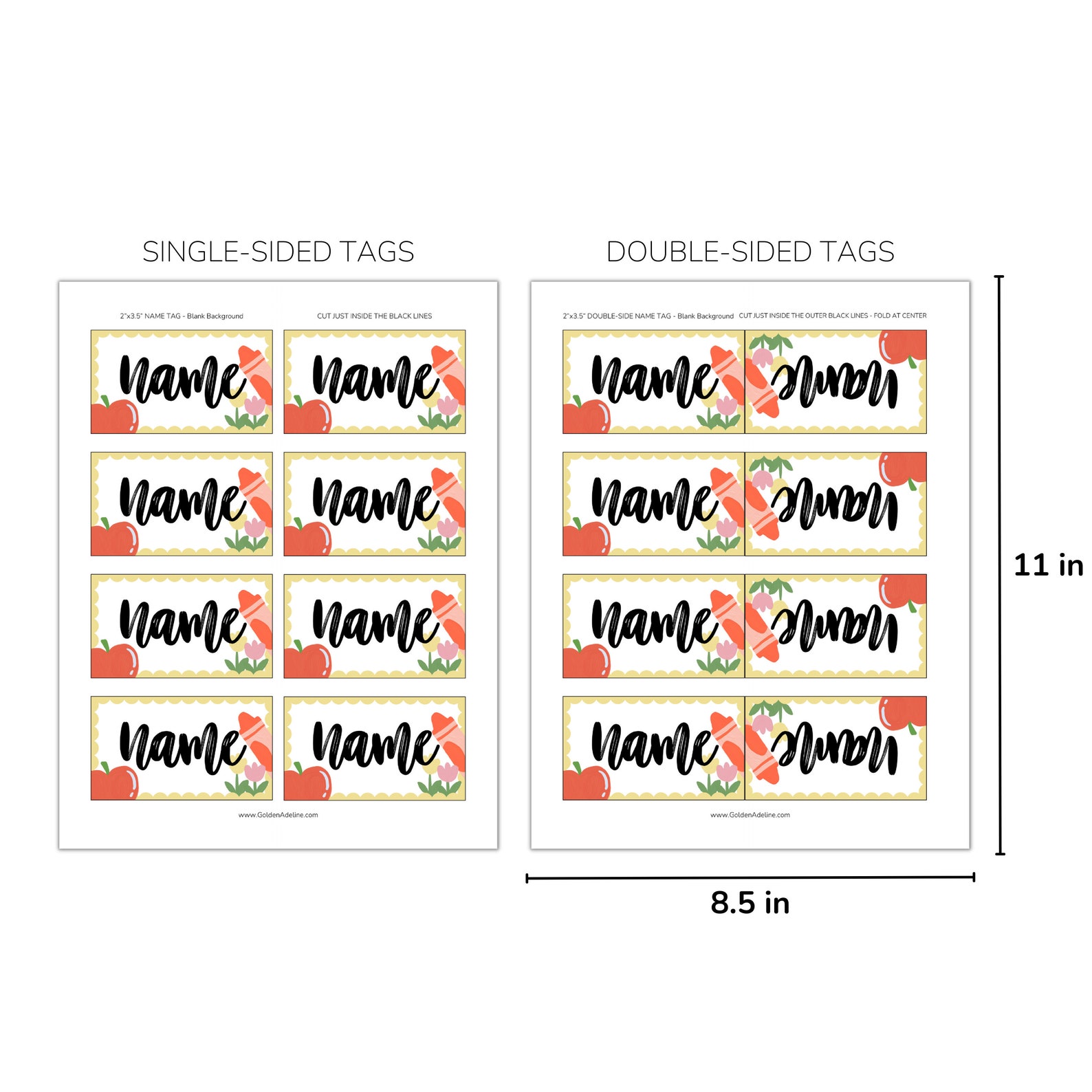 Printable Name Label, Editable Name Tags for School, Backpack Tag ...