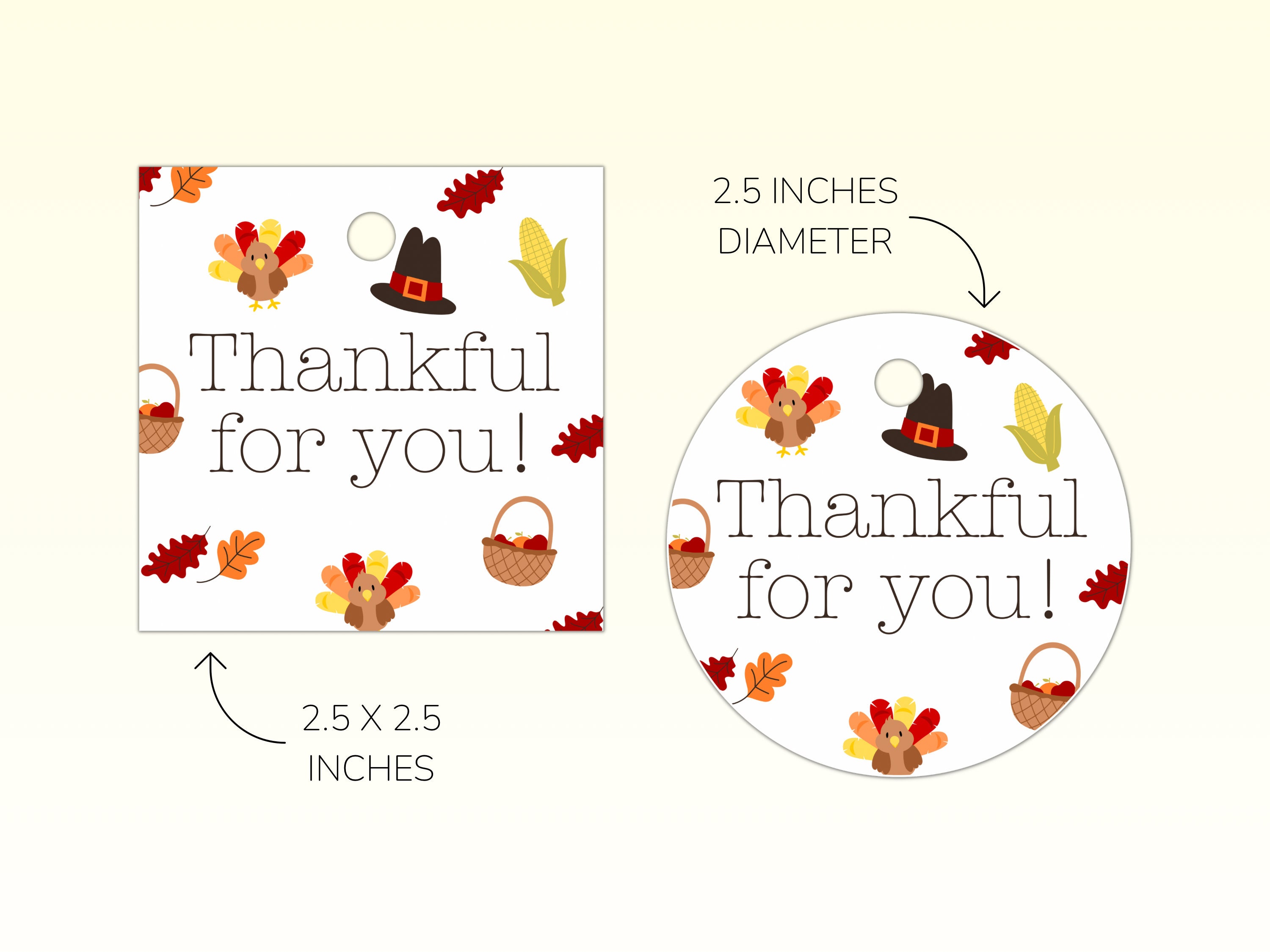 Printable Fall Thanksgiving Gift Tag Personalized, Editable Thankful ...