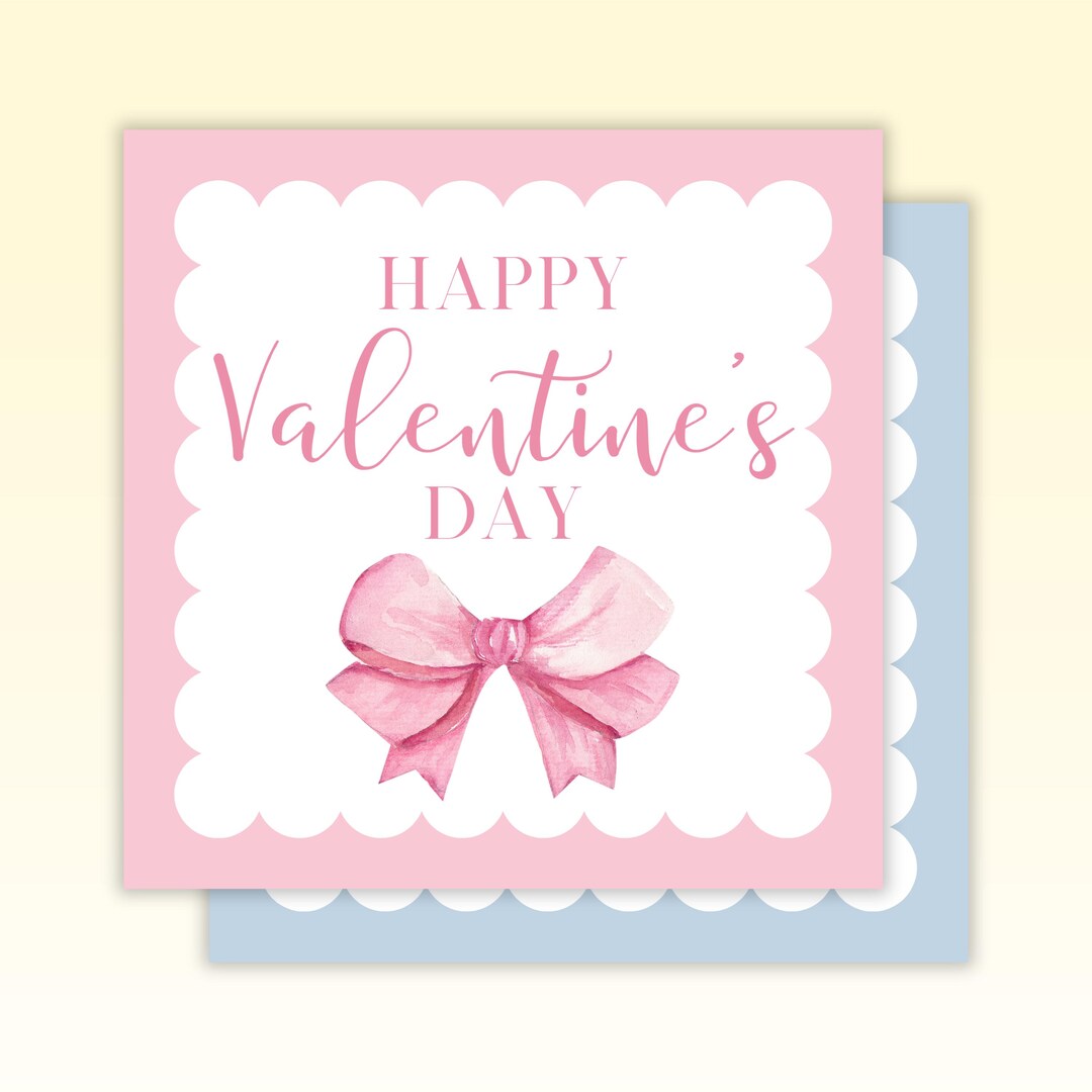 Happy Valentine’s Day Gift Tag Printable, Grandmillenial Valentines Tag ...