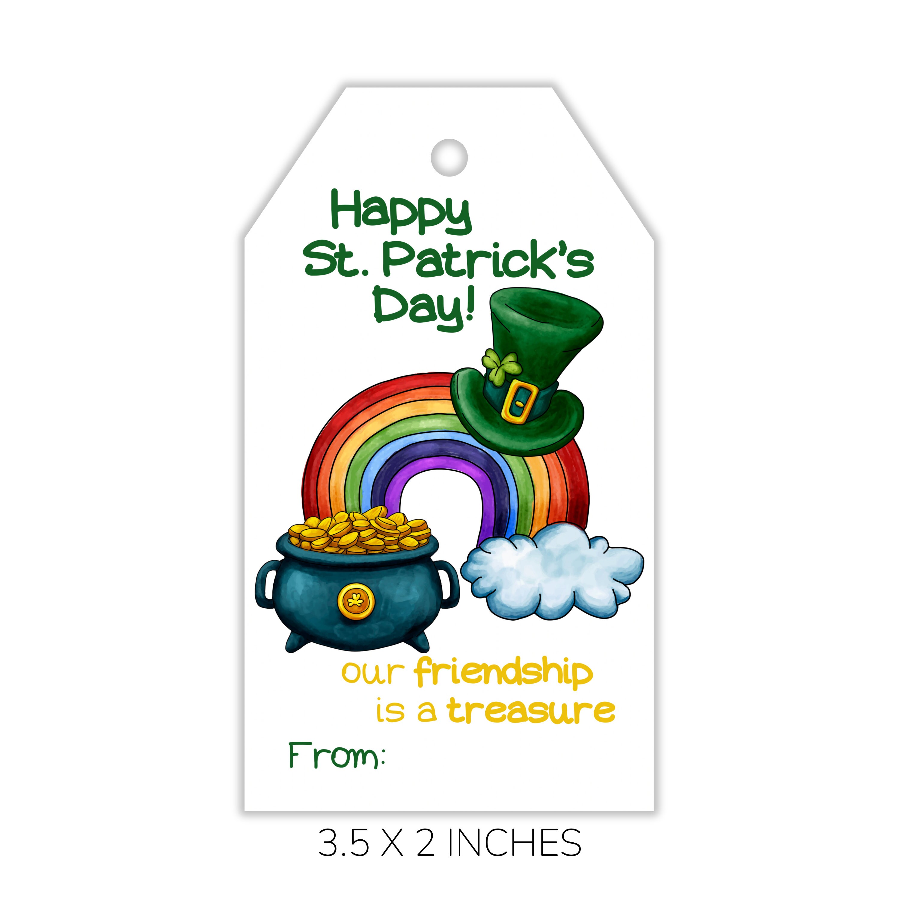 St Patricks Day Gift Tag Printable, Preschool St Paddys Day Card, Kids ...
