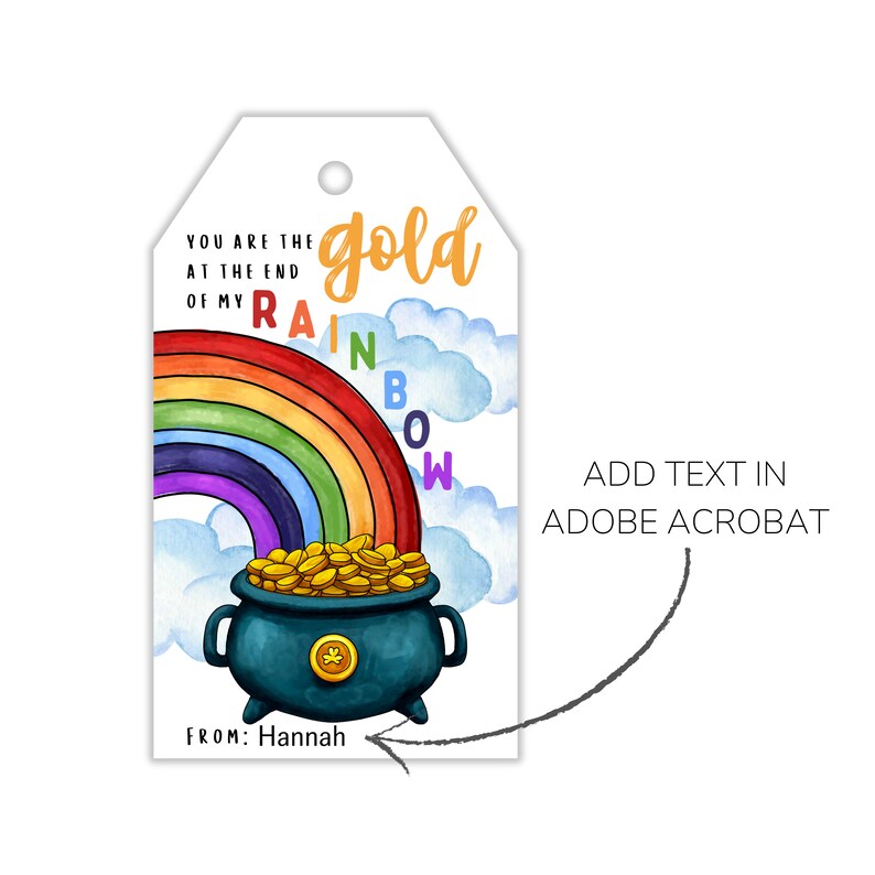 St Patricks Day Printable Gift Tag, Preschool Goodie Bag Tag, Youre the ...